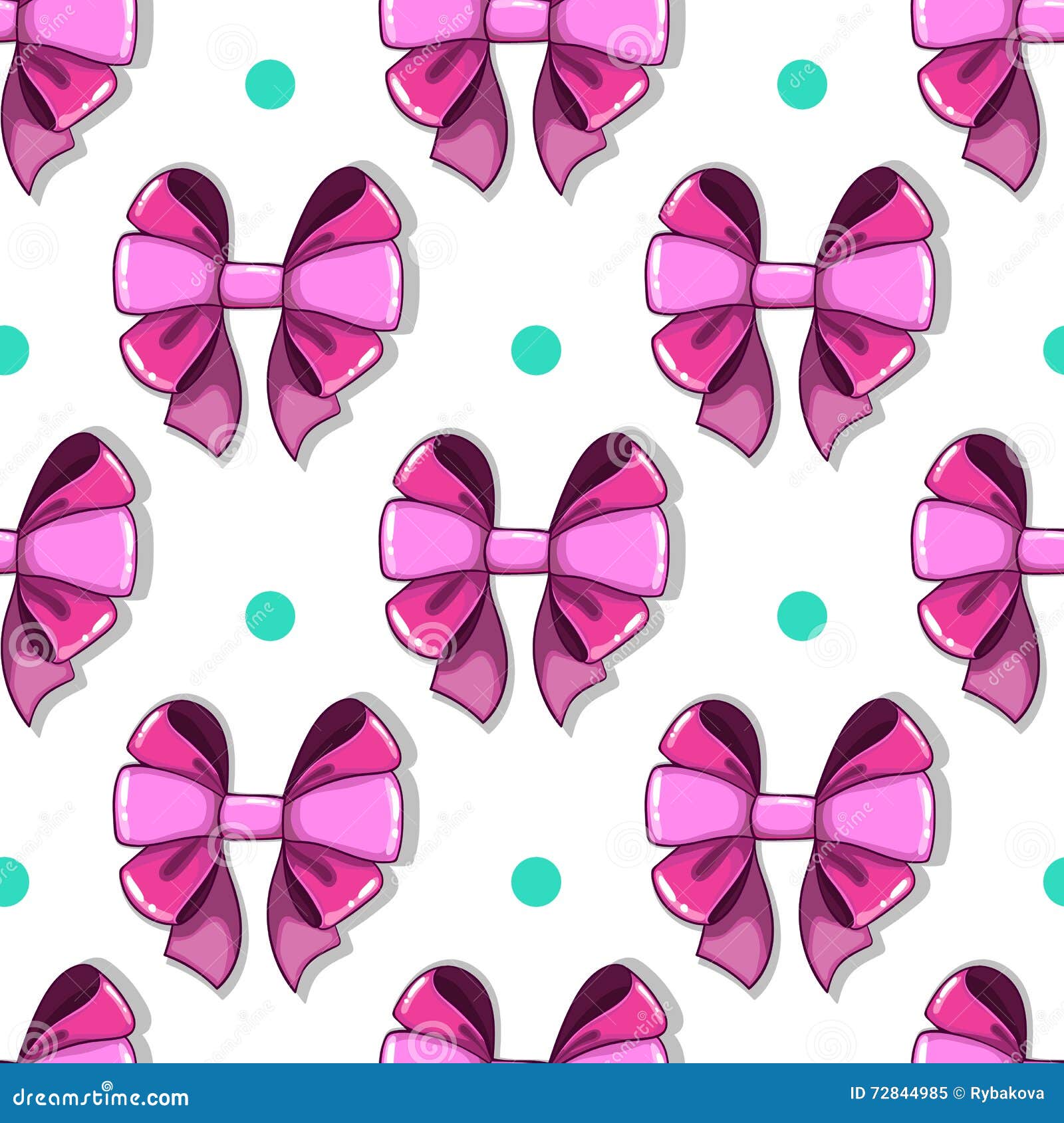 Seamless Pattern Cute Cartoon Bows Stock Illustration - Illustration of ...