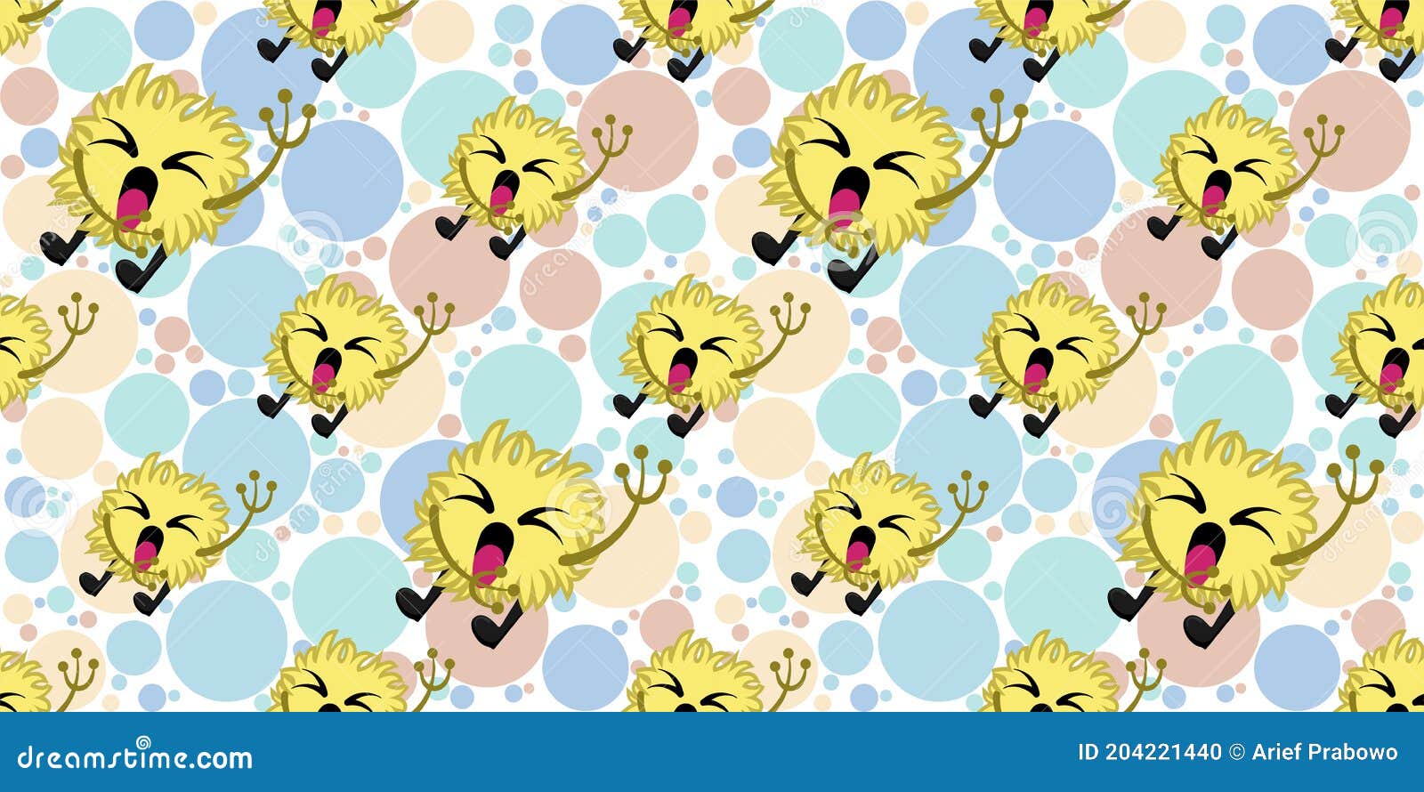 Seamless Pattern of Cute Cartoon Germ in Flat Style Design Isolated on ...