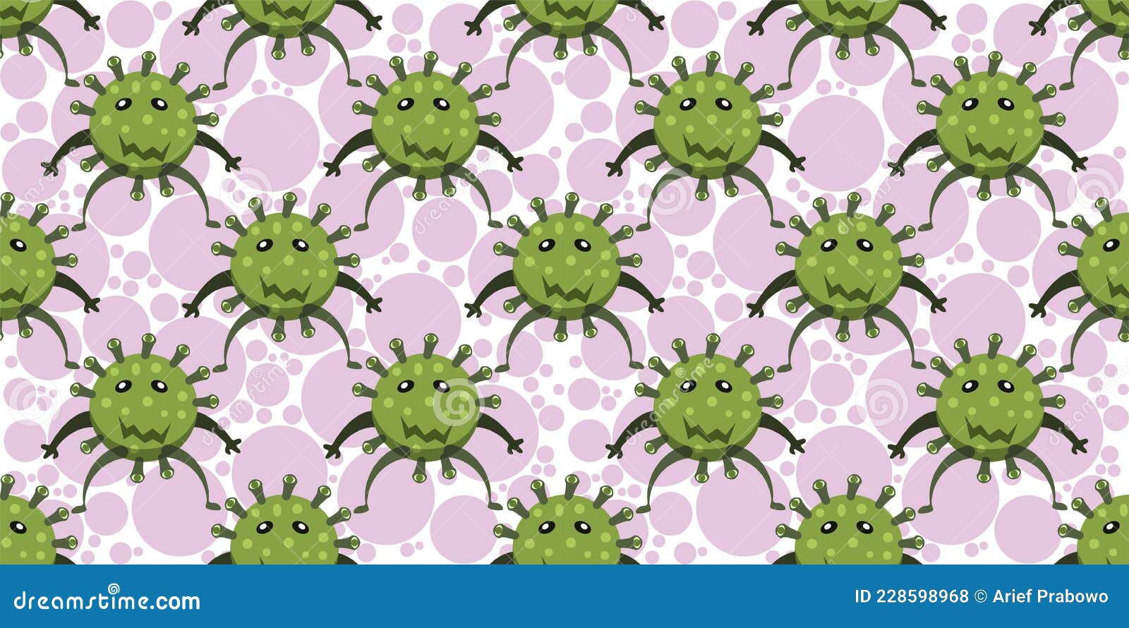 Seamless Pattern of Cute Cartoon Germ in Flat Style Design Isolated on ...