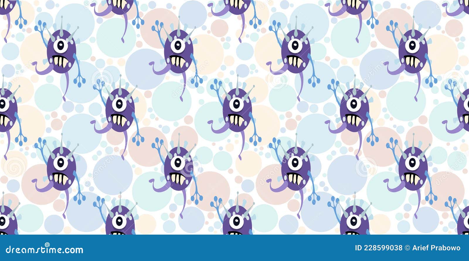 Seamless Pattern of Cute Cartoon Germ in Flat Style Design Isolated on ...