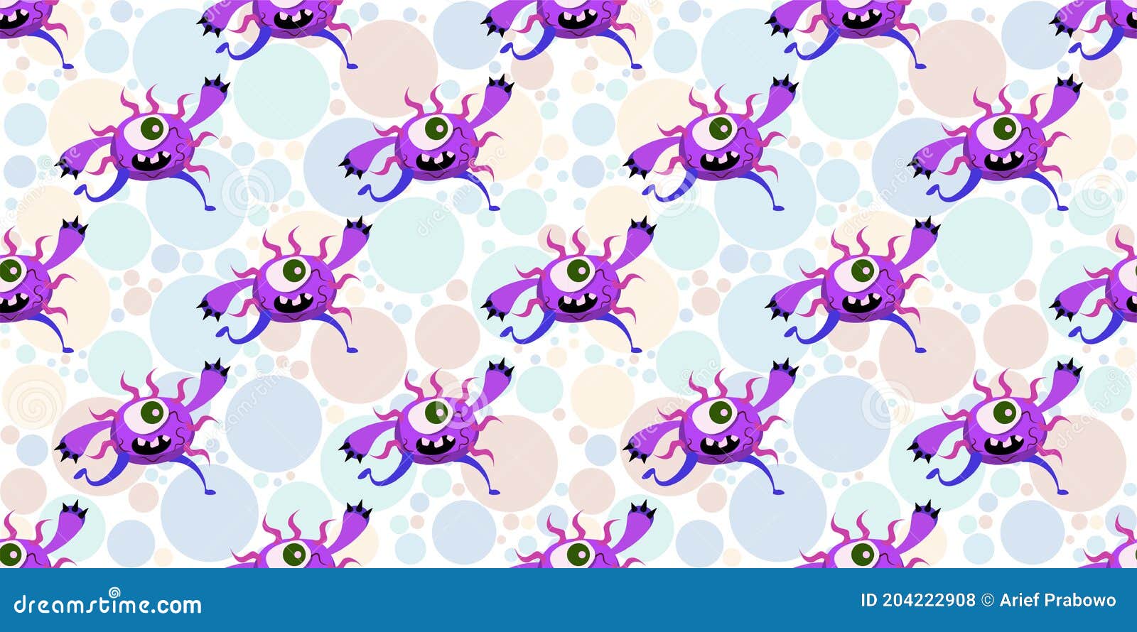 Seamless Pattern of Cute Cartoon Germ. Stock Vector - Illustration of ...