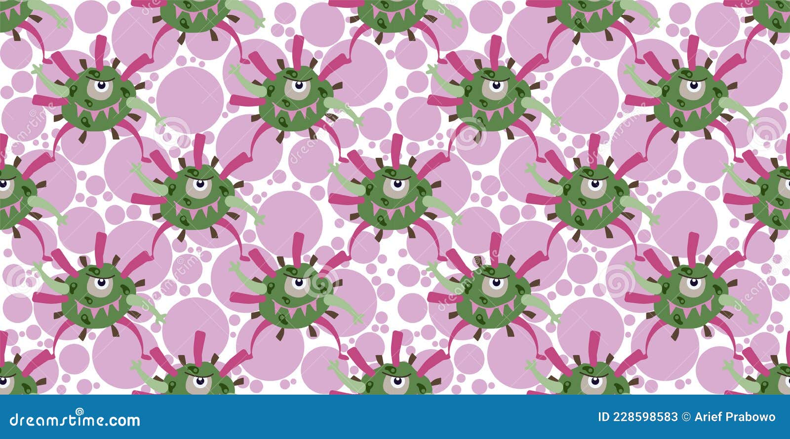 Seamless Pattern of Cute Cartoon Germ in Flat Style Design Isolated on ...