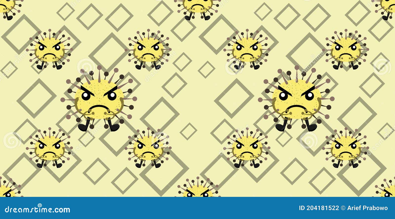 Seamless Pattern of Cute Cartoon Germ in Flat Style Design Isolated on ...