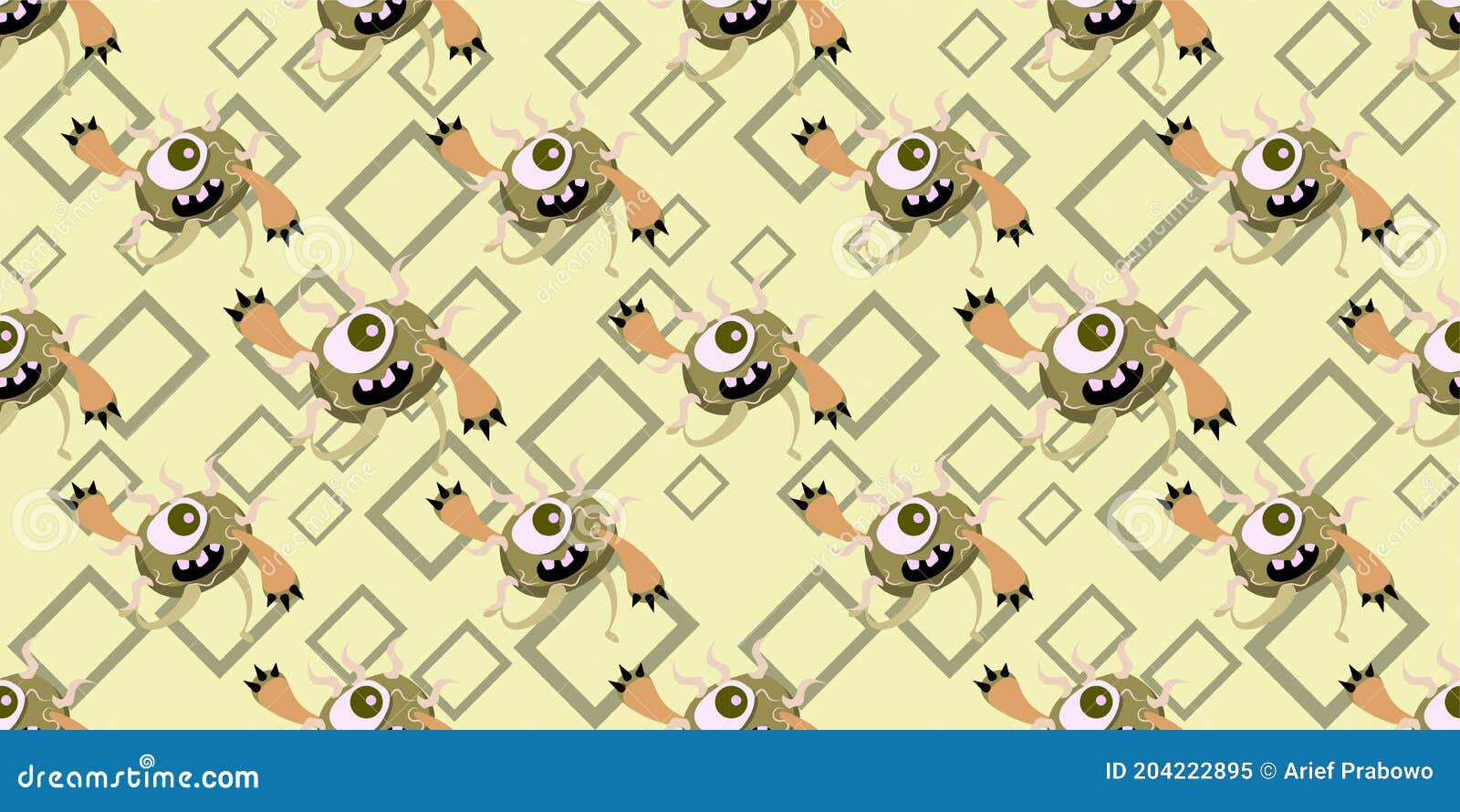 Seamless Pattern of Cute Cartoon Germ in Flat Style Design. Stock ...