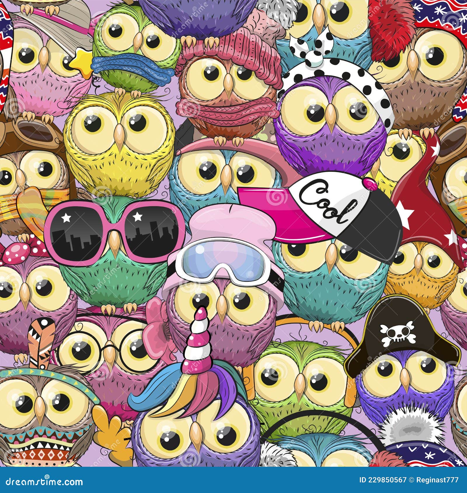 Set Of Cartoon Owls On White Background , Vector Illustrations Royalty ...