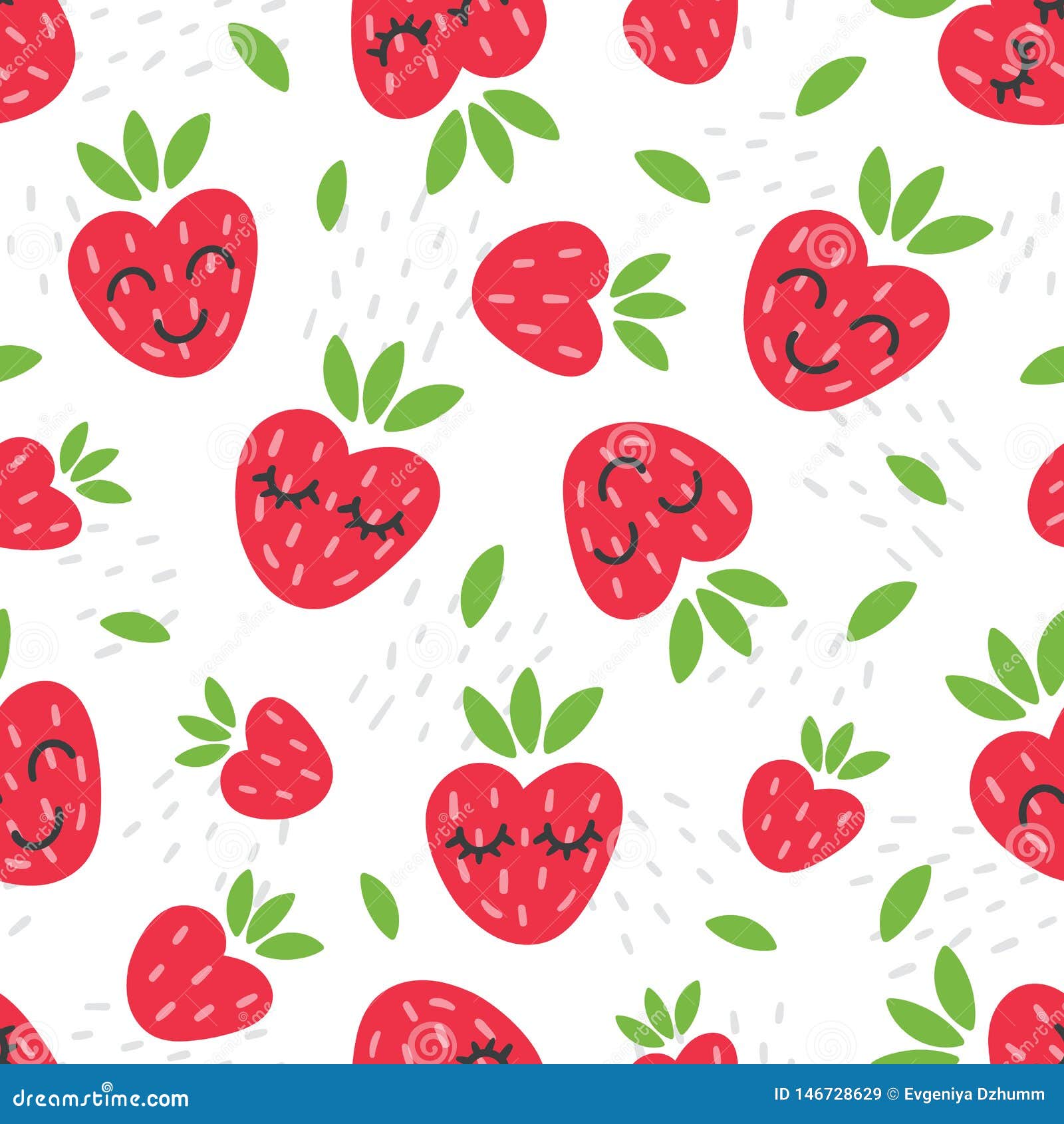 Seamless Pattern with Cute Cartoon Smiling Strawberry on the Texture ... Seamless Pattern with Cute Cartoon Smiling Strawberry on the Texture ...