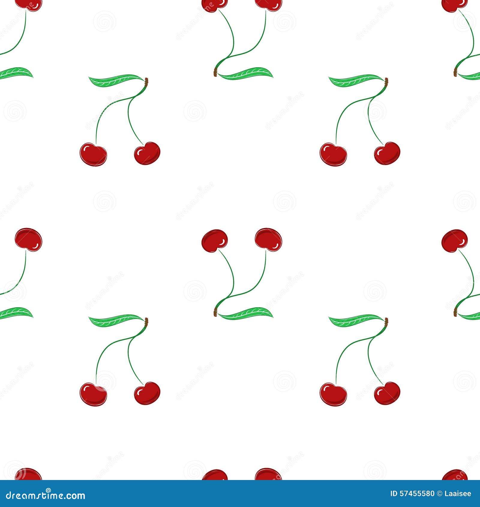 Seamless Pattern with Cute Cherries, in Vector Stock Vector ...