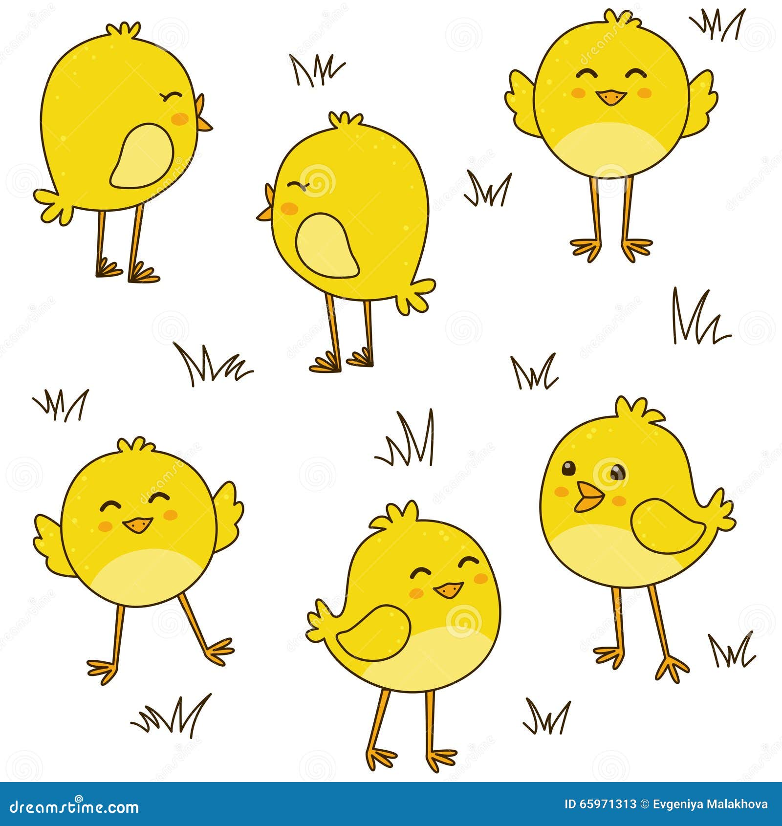 Set Of Cute Chickens In Different Poses For You Design. Cartoon ...