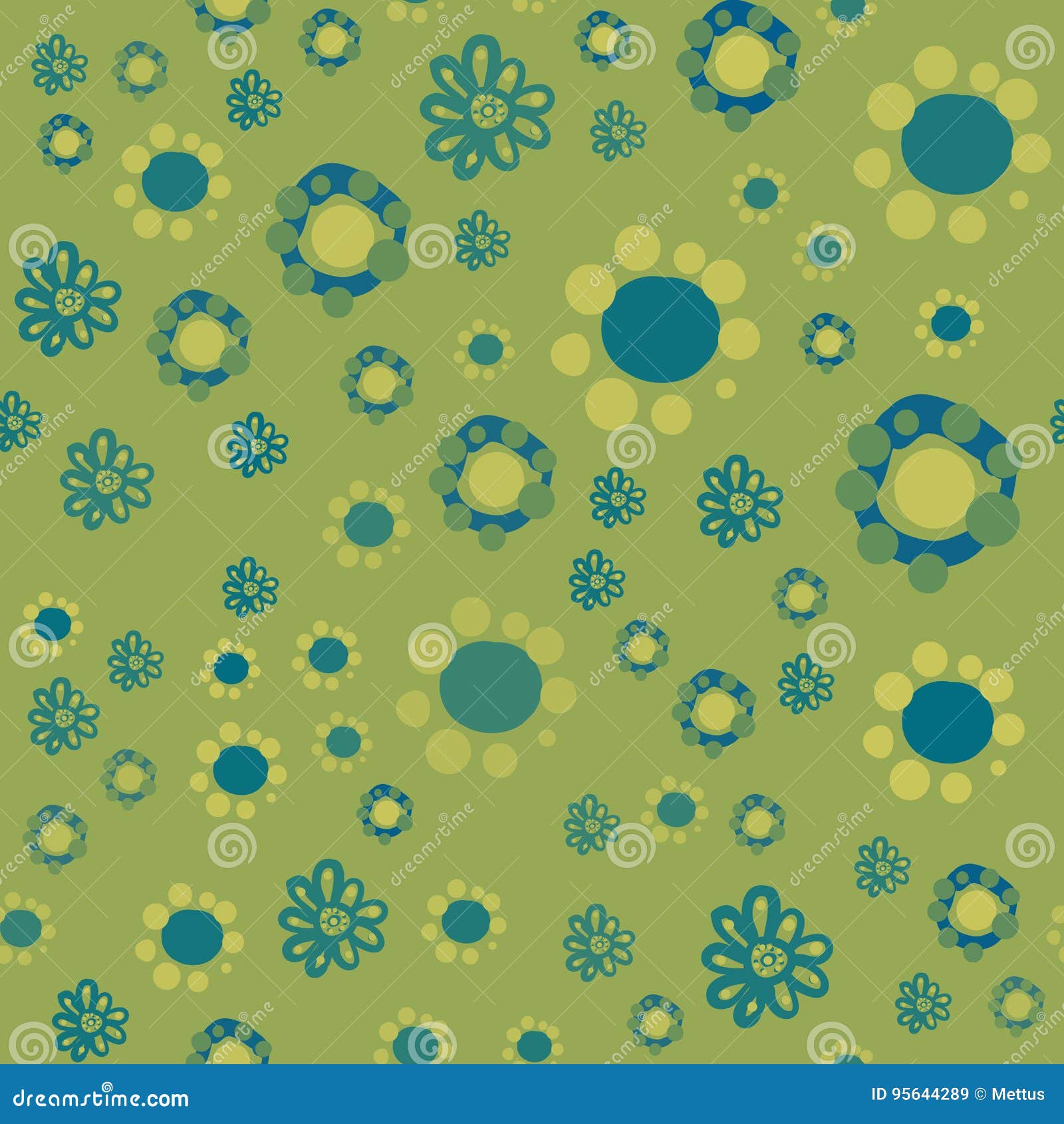 Seamless Pattern with Cute Childish Style Flowers. Stock Vector ...