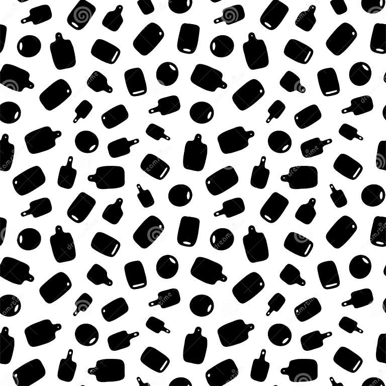 Seamless Pattern with Cute Chop Board Stock Vector - Illustration of ...