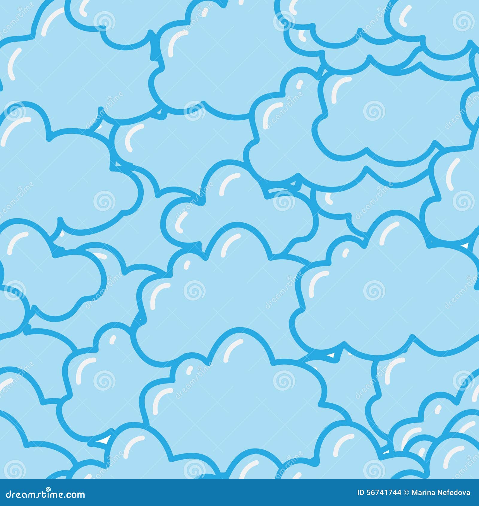 Seamless Pattern with Cute Clouds Stock Illustration - Illustration of ...