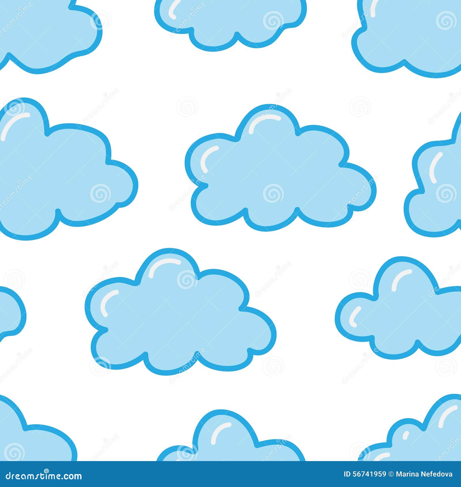 Seamless Pattern with Cute Clouds Stock Illustration - Illustration of ...