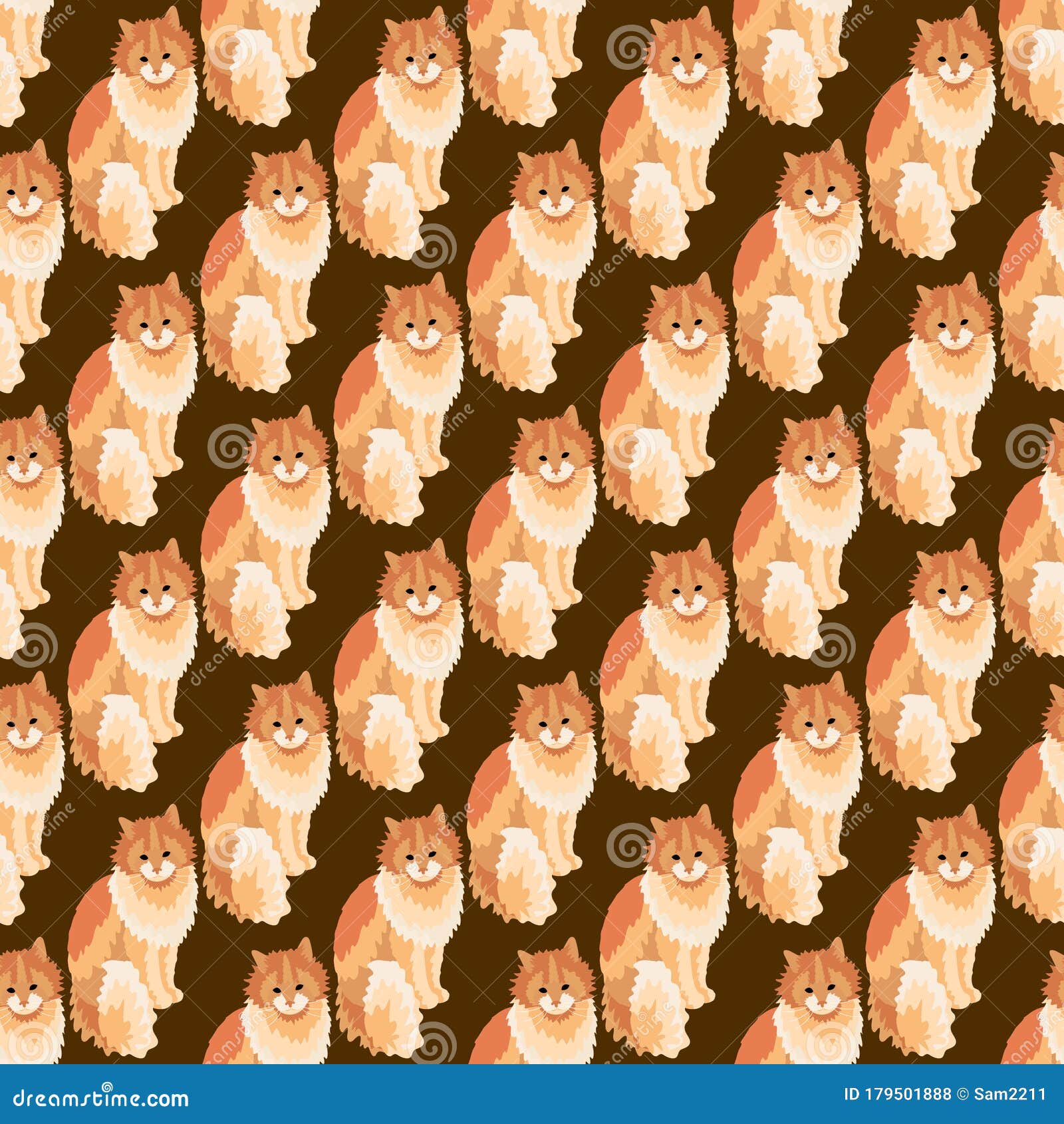 Seamless Pattern with Cute Colorful Cats. Creative Animal Texture. Idea ...