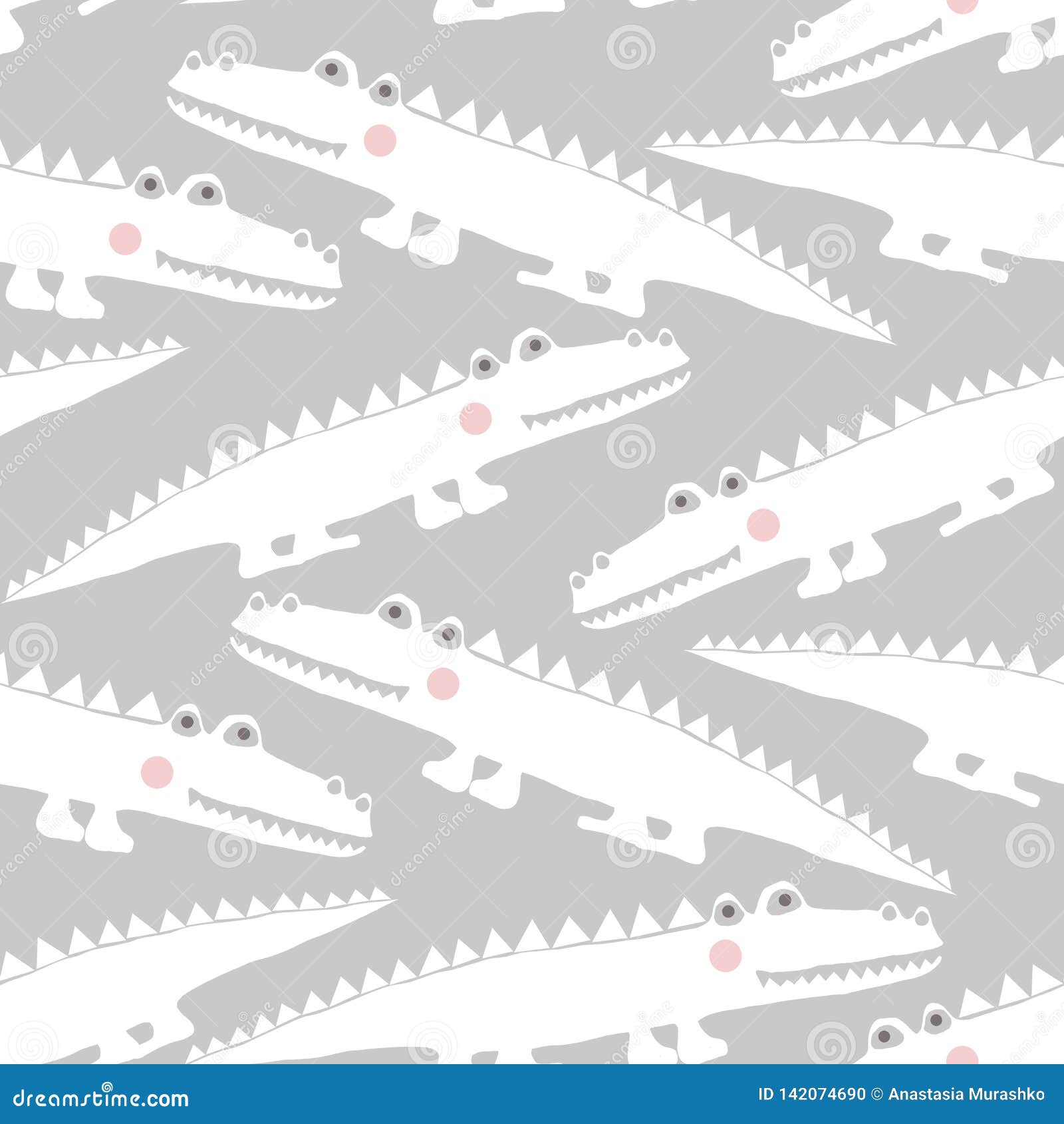 Seamless Pattern with Crocodiles Stock Illustration - Illustration of ...