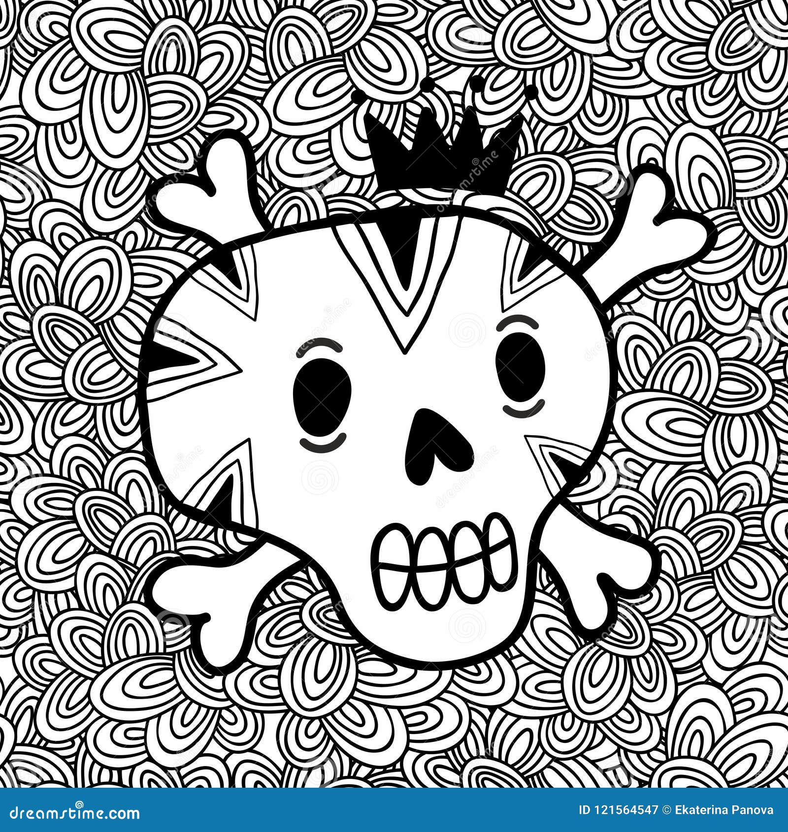 Seamless Pattern with Cute Dead Human and Bones. Stock Vector ...