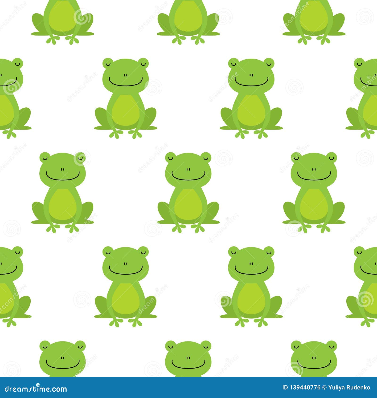 Seamless Pattern with Cute Frogs. Vector Background for Kids Stock ...