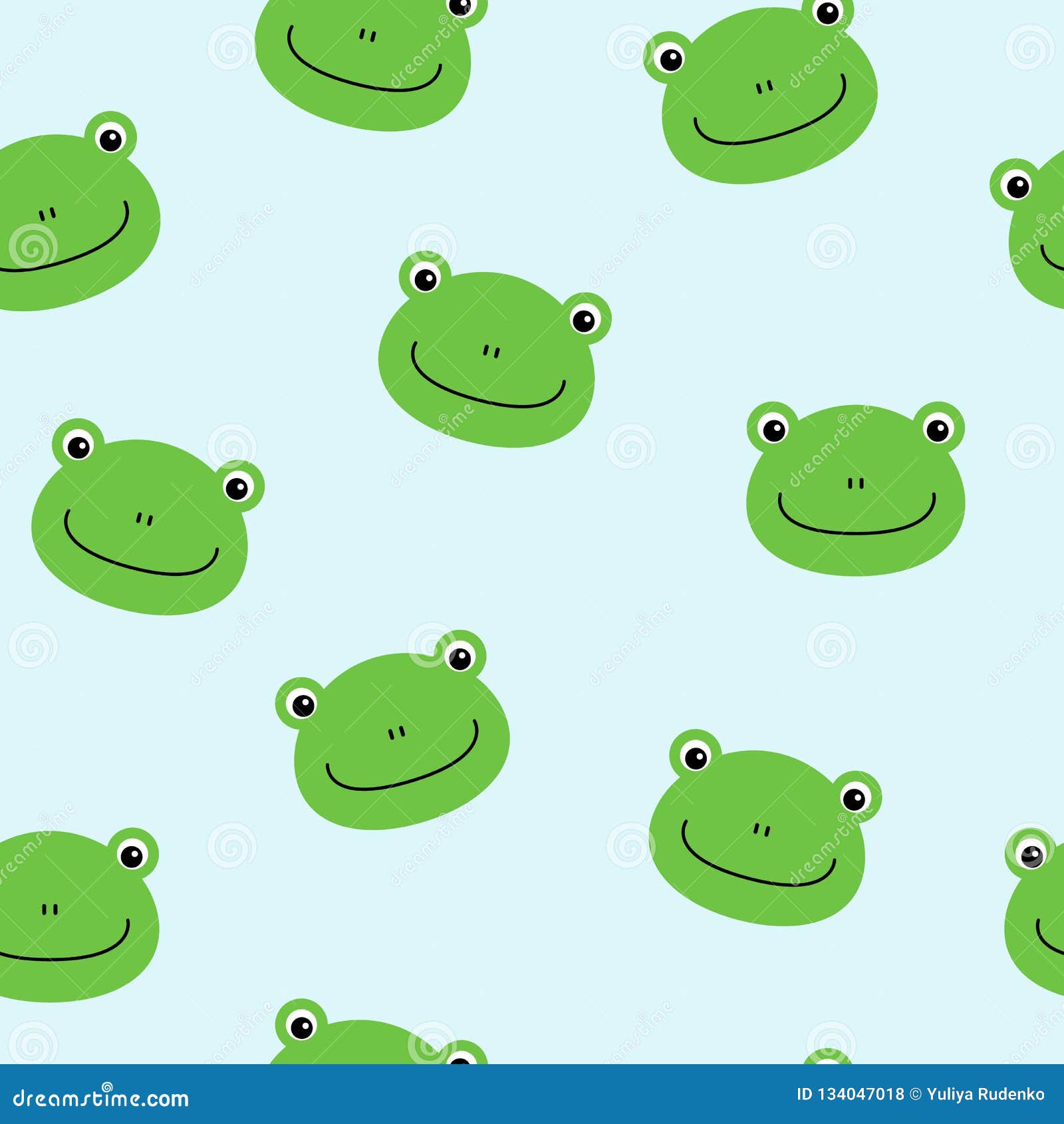 Seamless Pattern with Cute Frogs. Vector Background for Kids Stock ...