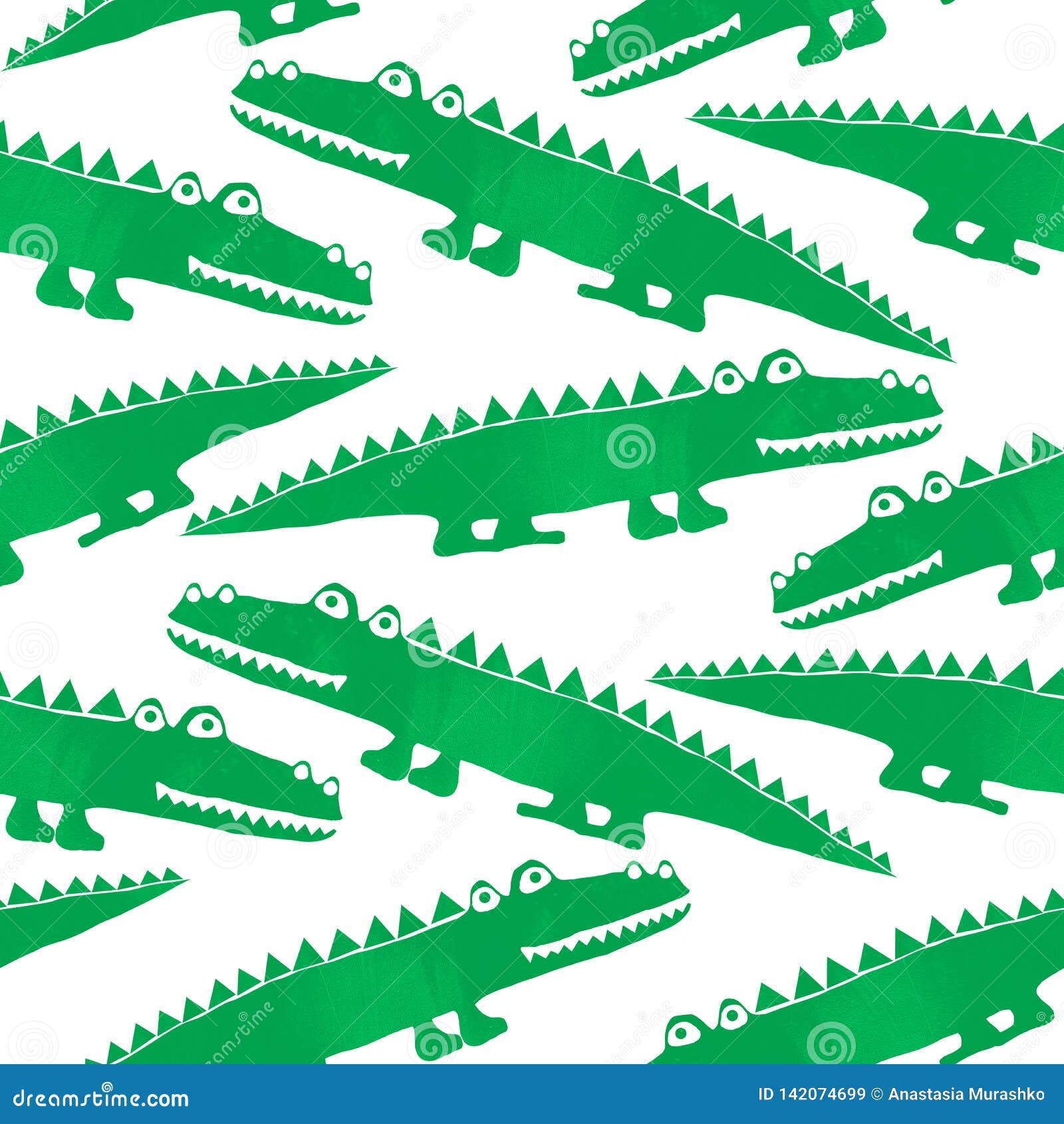 Seamless Pattern with Cute Crocodiles Stock Image - Image of crocodile ...