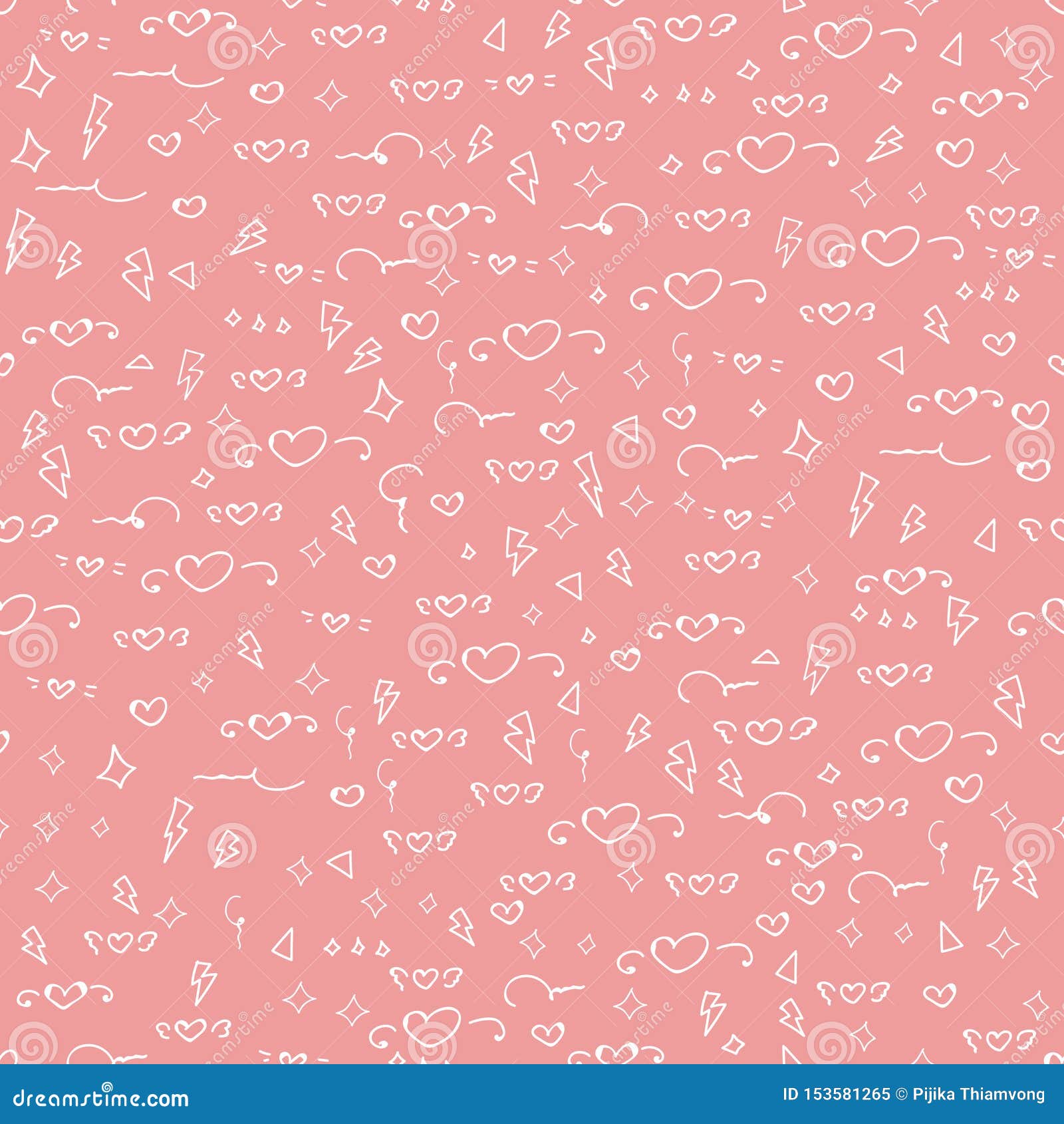 Seamless Pattern with Cute Heart Pattern Background. Stock Vector ...