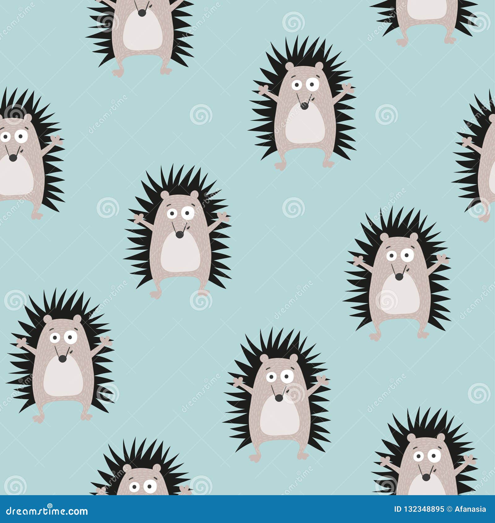 Seamless Pattern with Cute Hedgehogs. Vector Background for Kids Stock ...