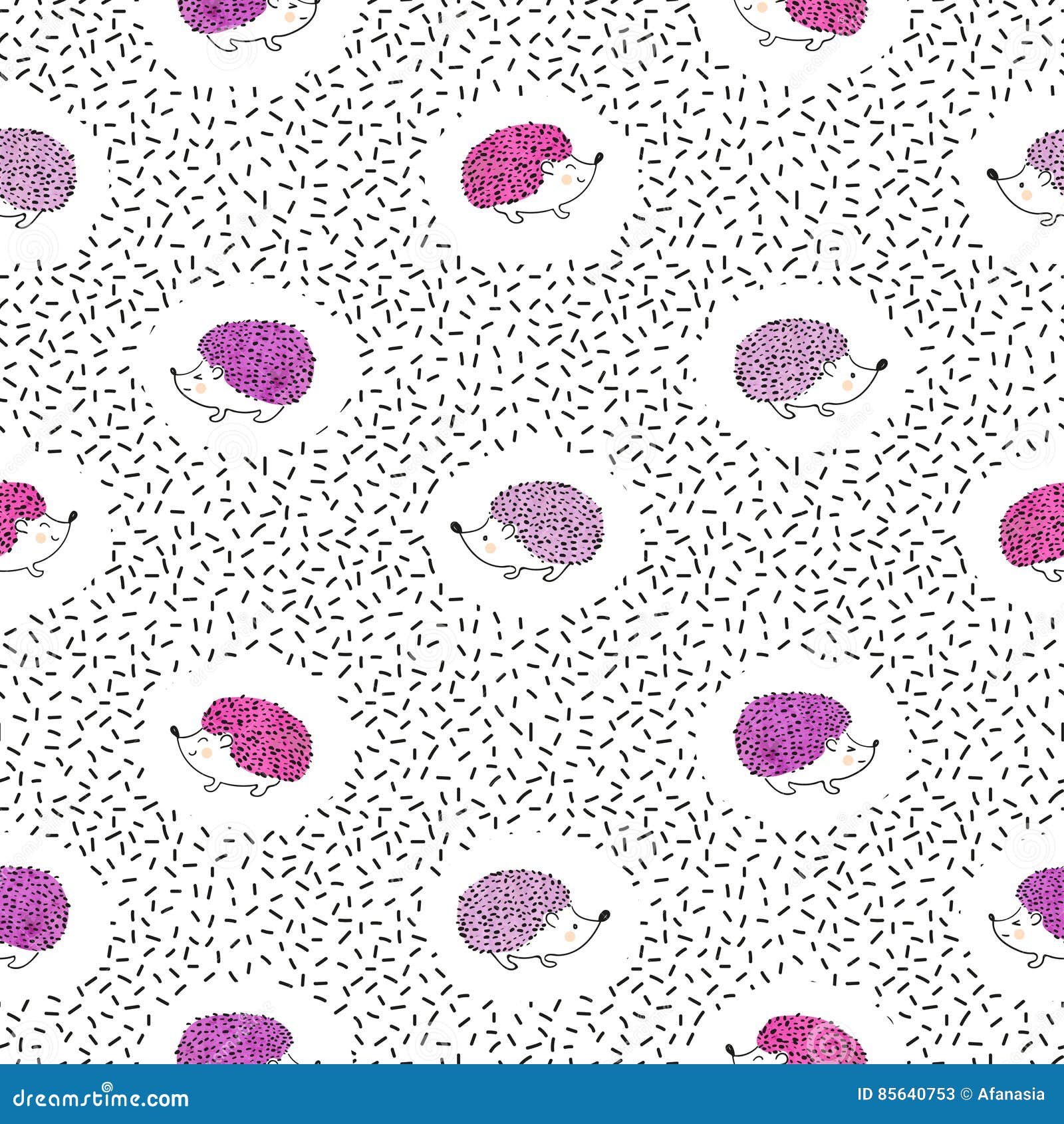 Seamless Pattern with Cute Hedgehogs Stock Vector - Illustration of ...