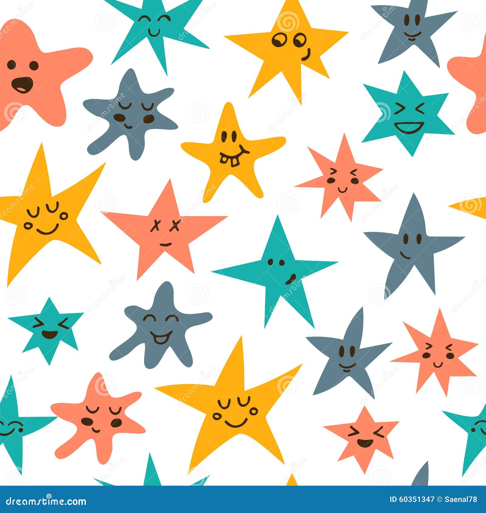 Seamless Pattern with Cute Little Stars Stock Vector - Illustration of ...