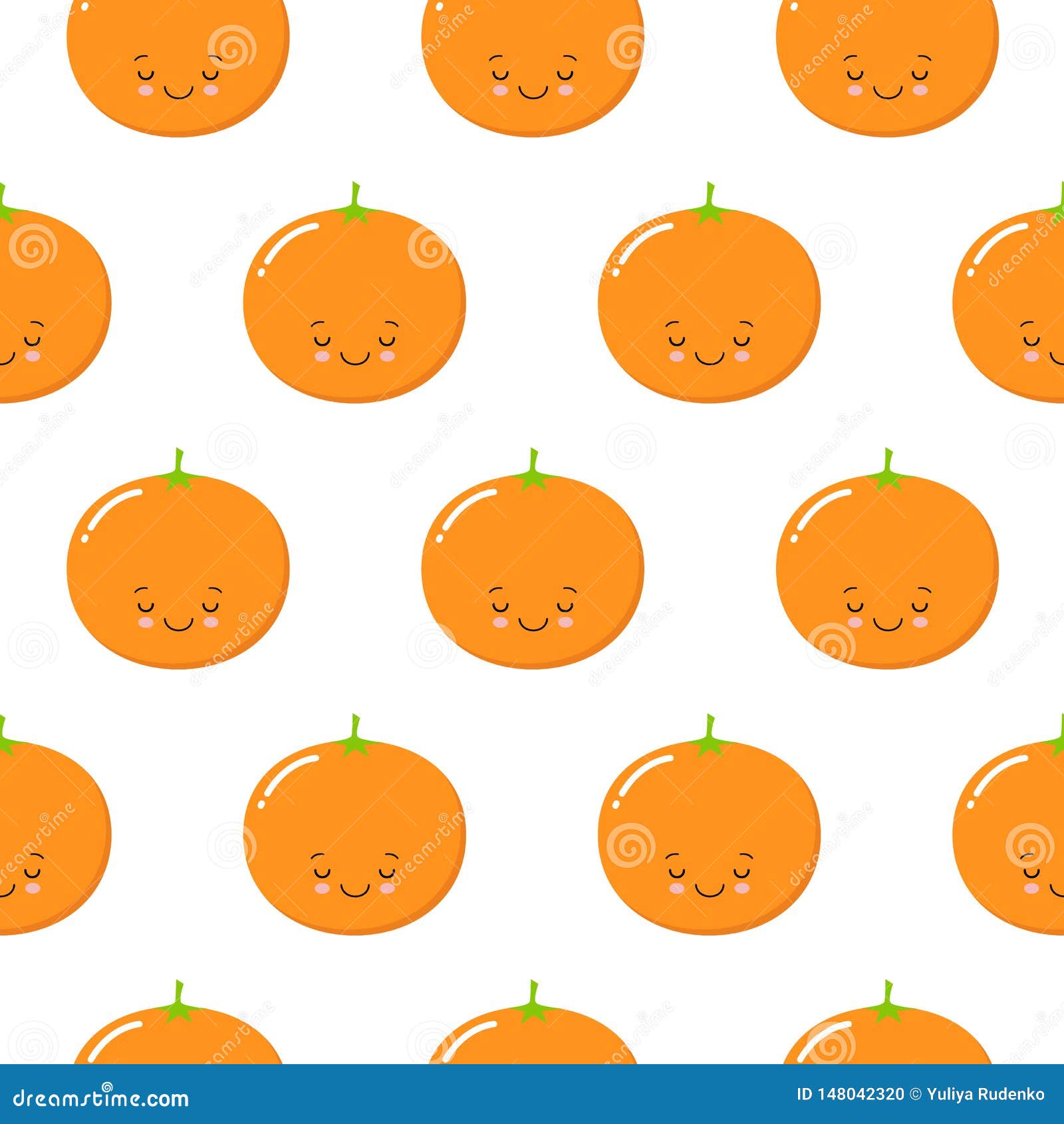 Seamless Pattern with Cute Oranges Fruit. Fresh Background Stock Vector ...