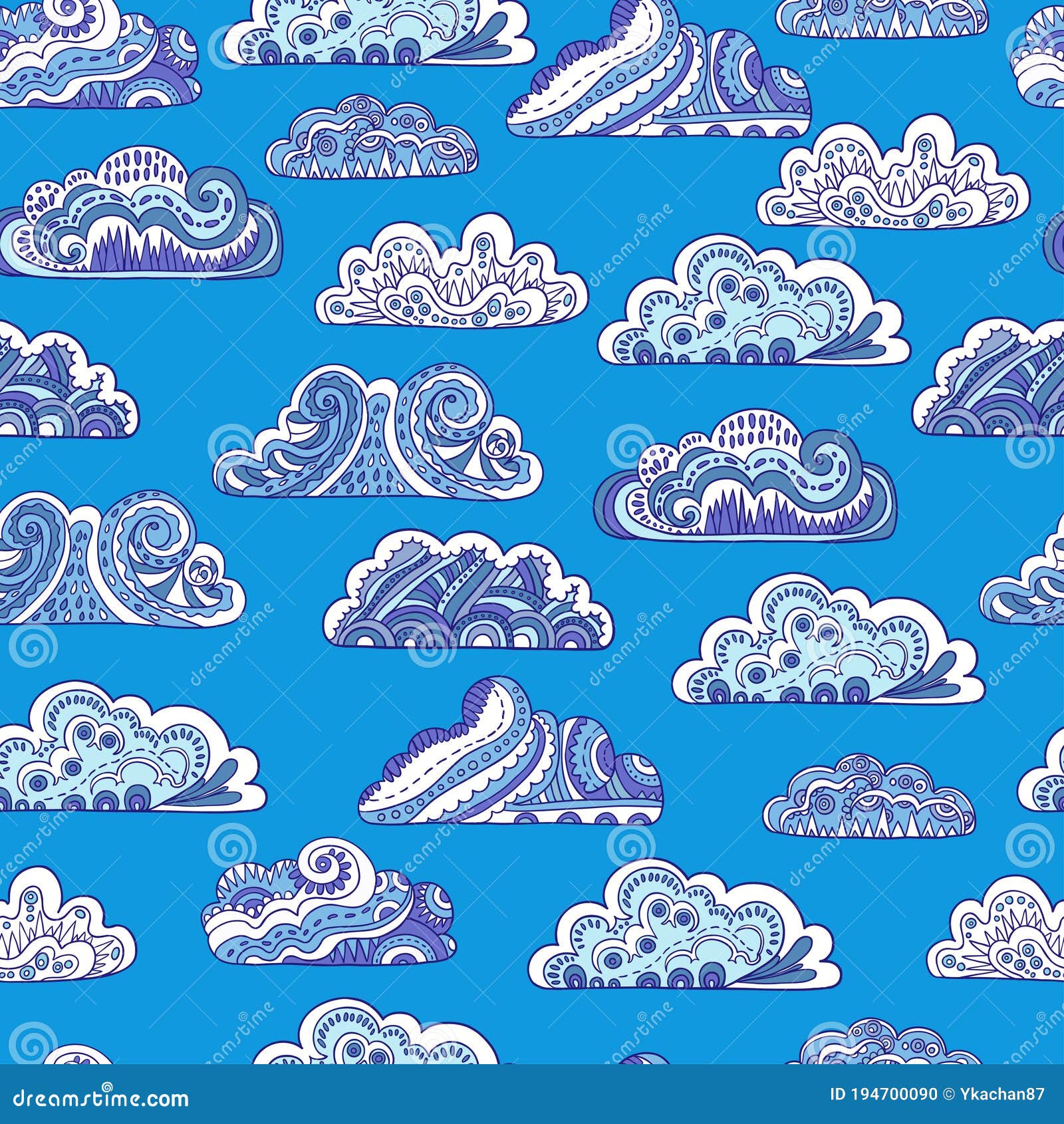 Doodle Clouds And Stars Vector Set Of Hand Drawn Doodle Clouds Of Different Shapes And Sizes
