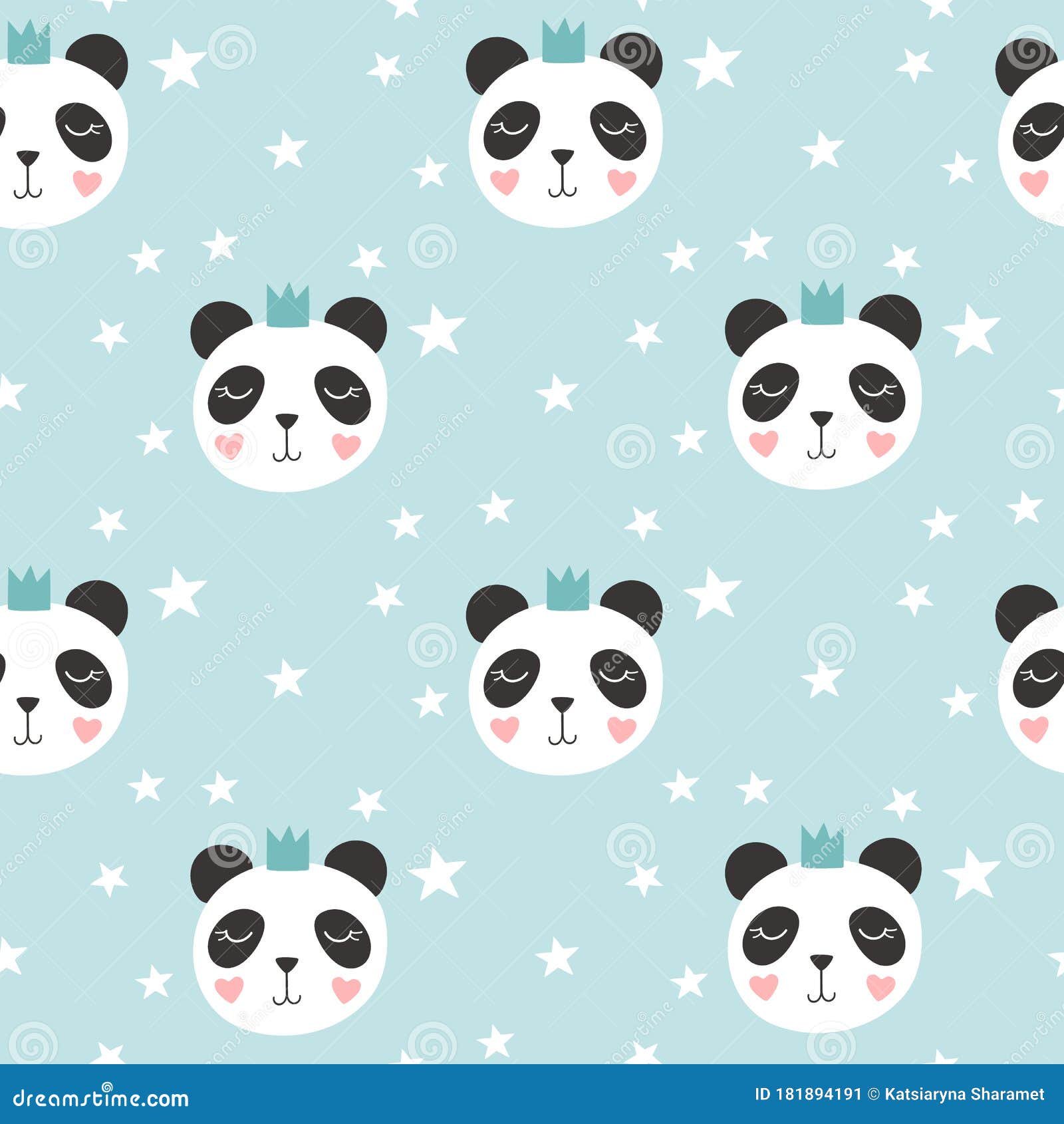 Seamless Pattern with Cute Panda. Kids Print Stock Vector ...