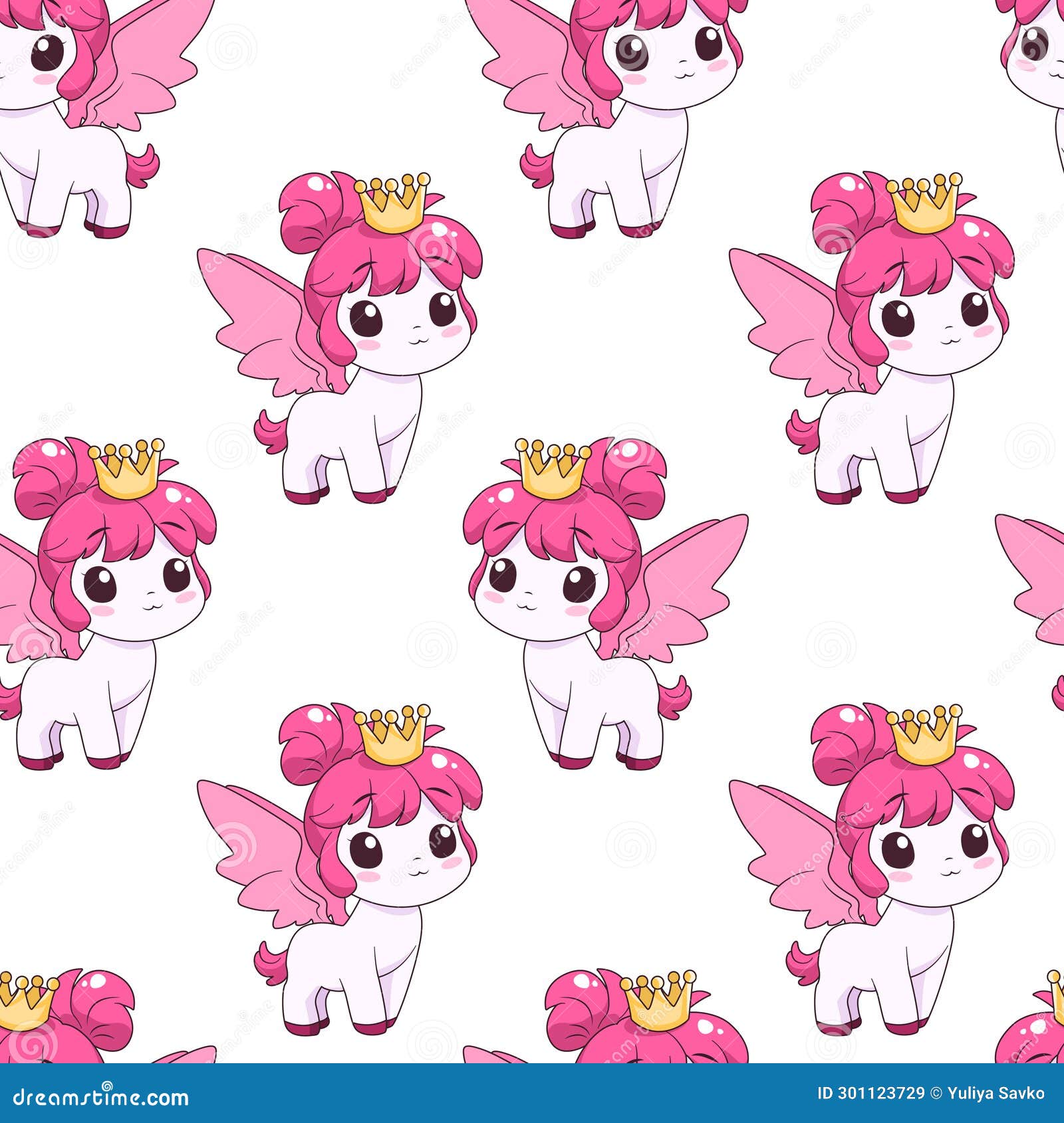 Seamless Pattern with Cute Pony. Vector Tile Stock Vector ...