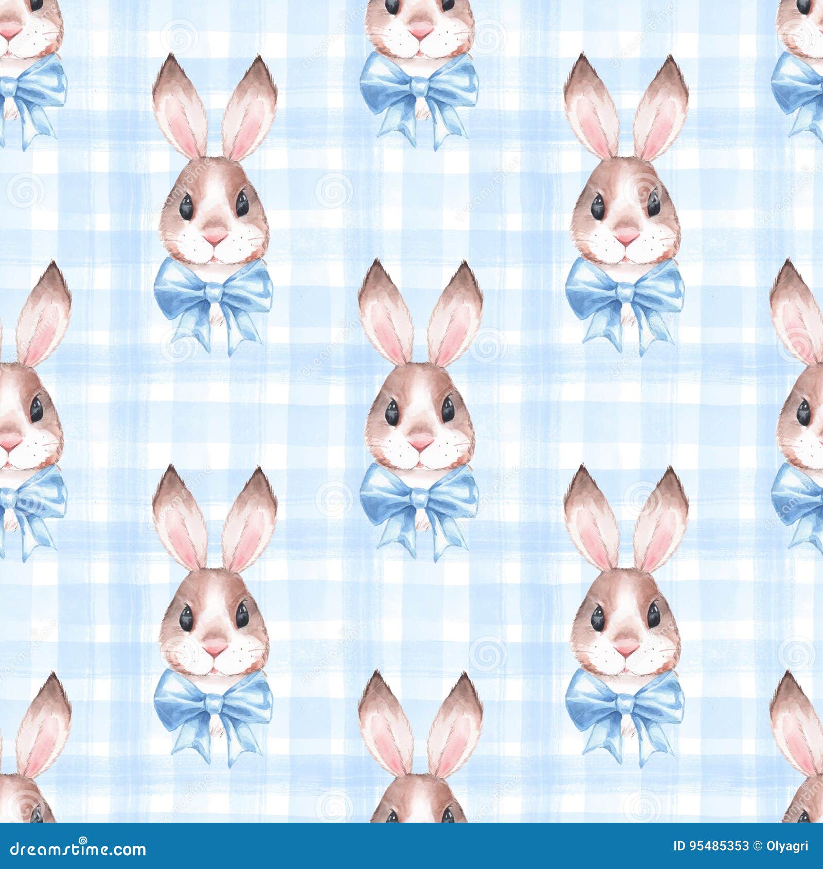 Seamless Pattern with Cute Rabbits 2 Stock Illustration - Illustration ...