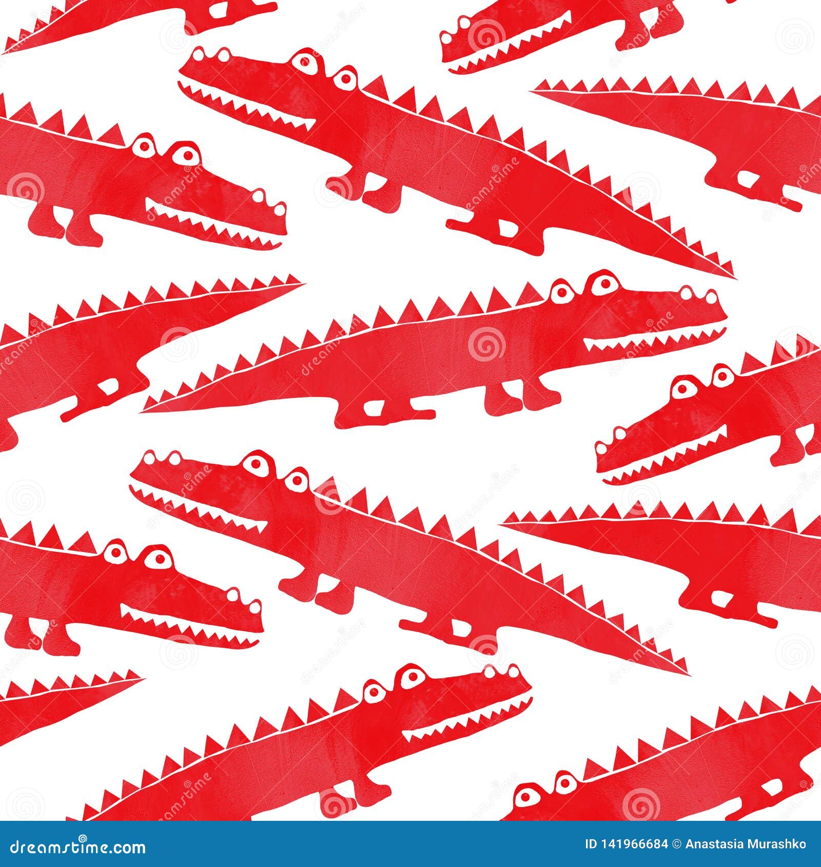 Seamless Pattern with Cute Crocodiles Stock Illustration - Illustration ...
