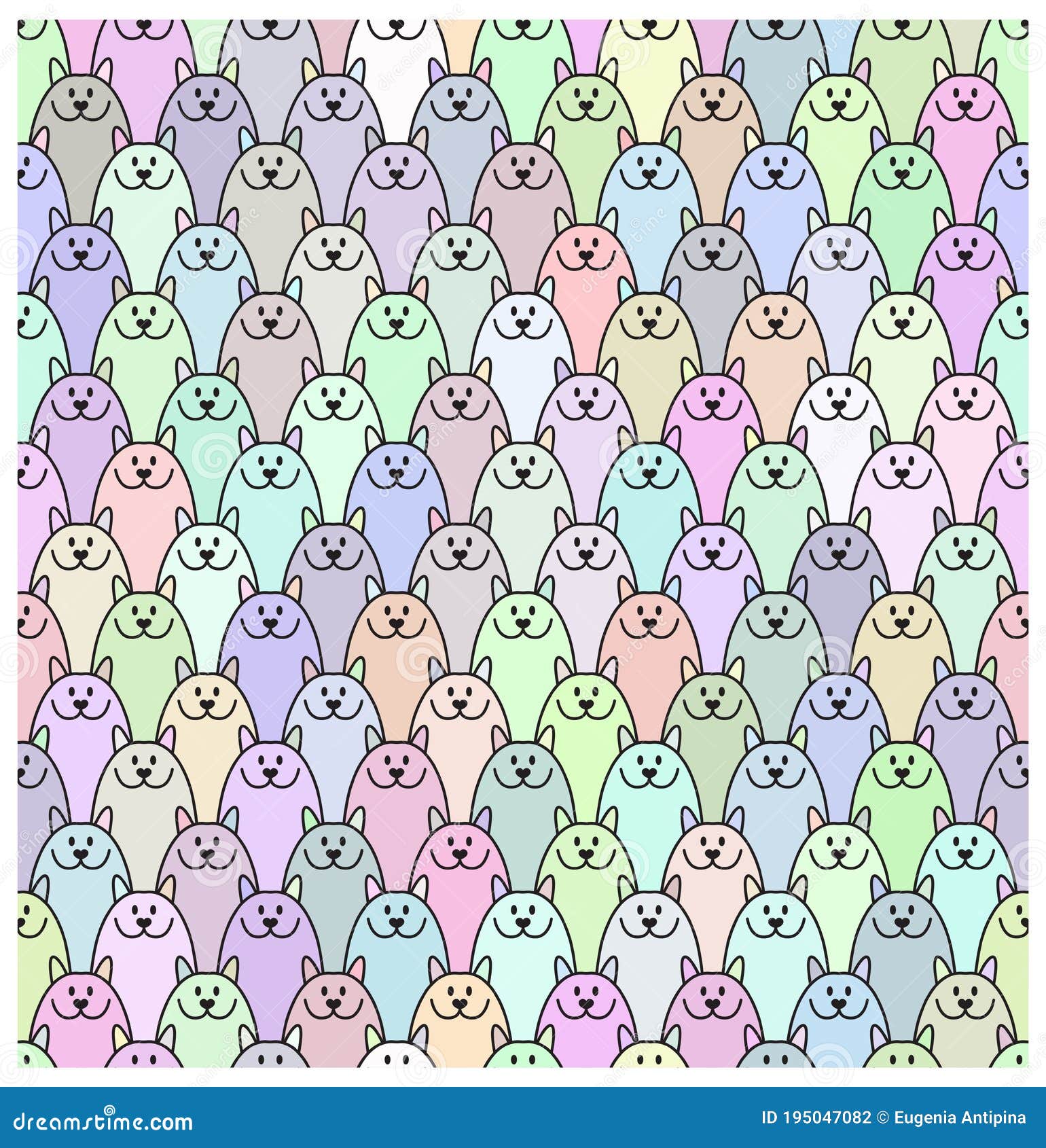 Seamless Pattern with Cute Repeated Cats. Colorful Texture for Fabric ...