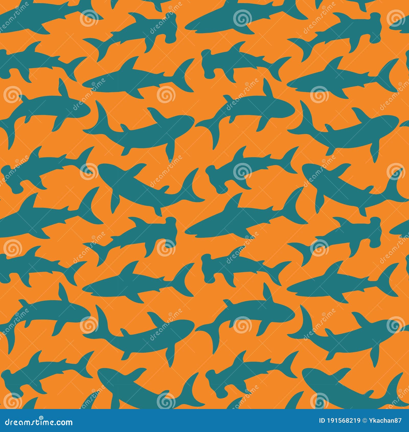 Sharks Pattern. Seamless Shark Print, Cute Ocean Fish Wrapping. Marine ...