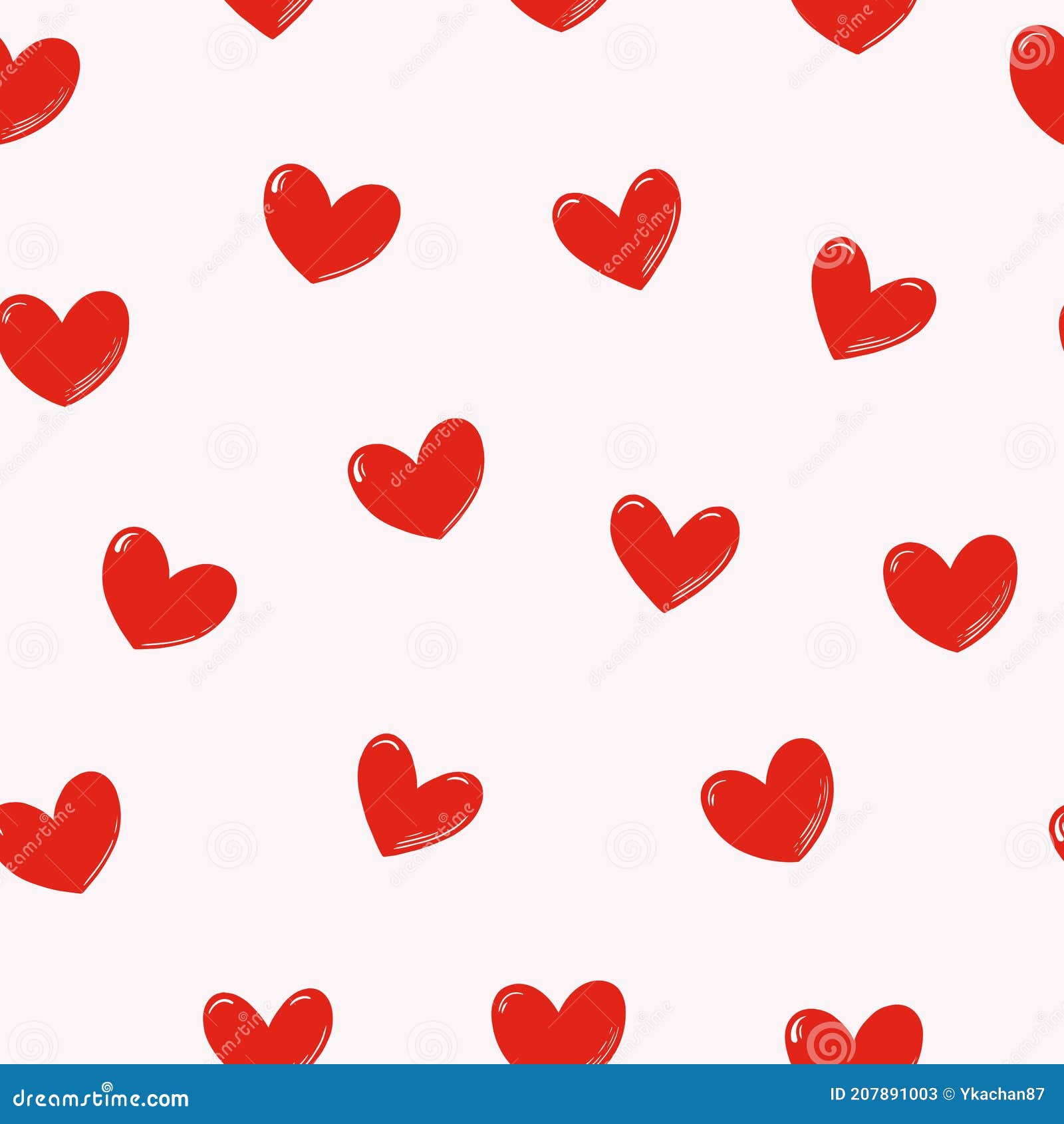 Seamless Pattern with Cute Small Red Glossy Hearts. Vector ...