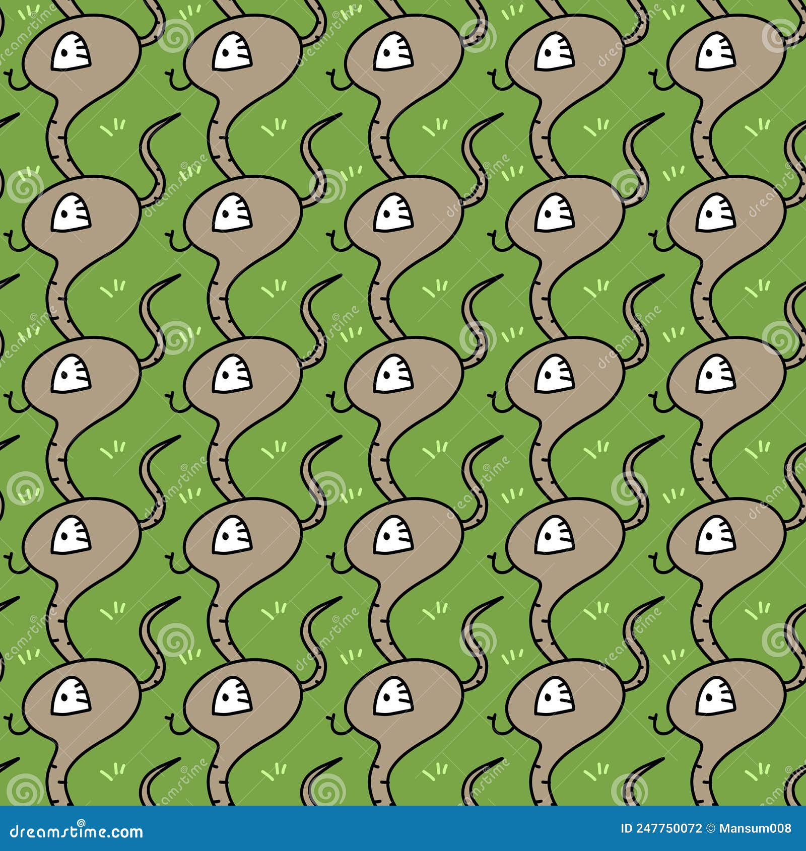 Seamless Pattern of Cute Snake Cartoon Stock Illustration ...