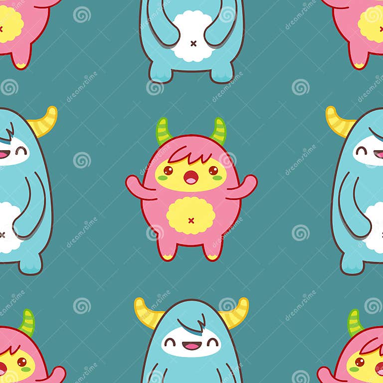Seamless Pattern with Cute Yeti. Vector Illustration Stock Vector ...