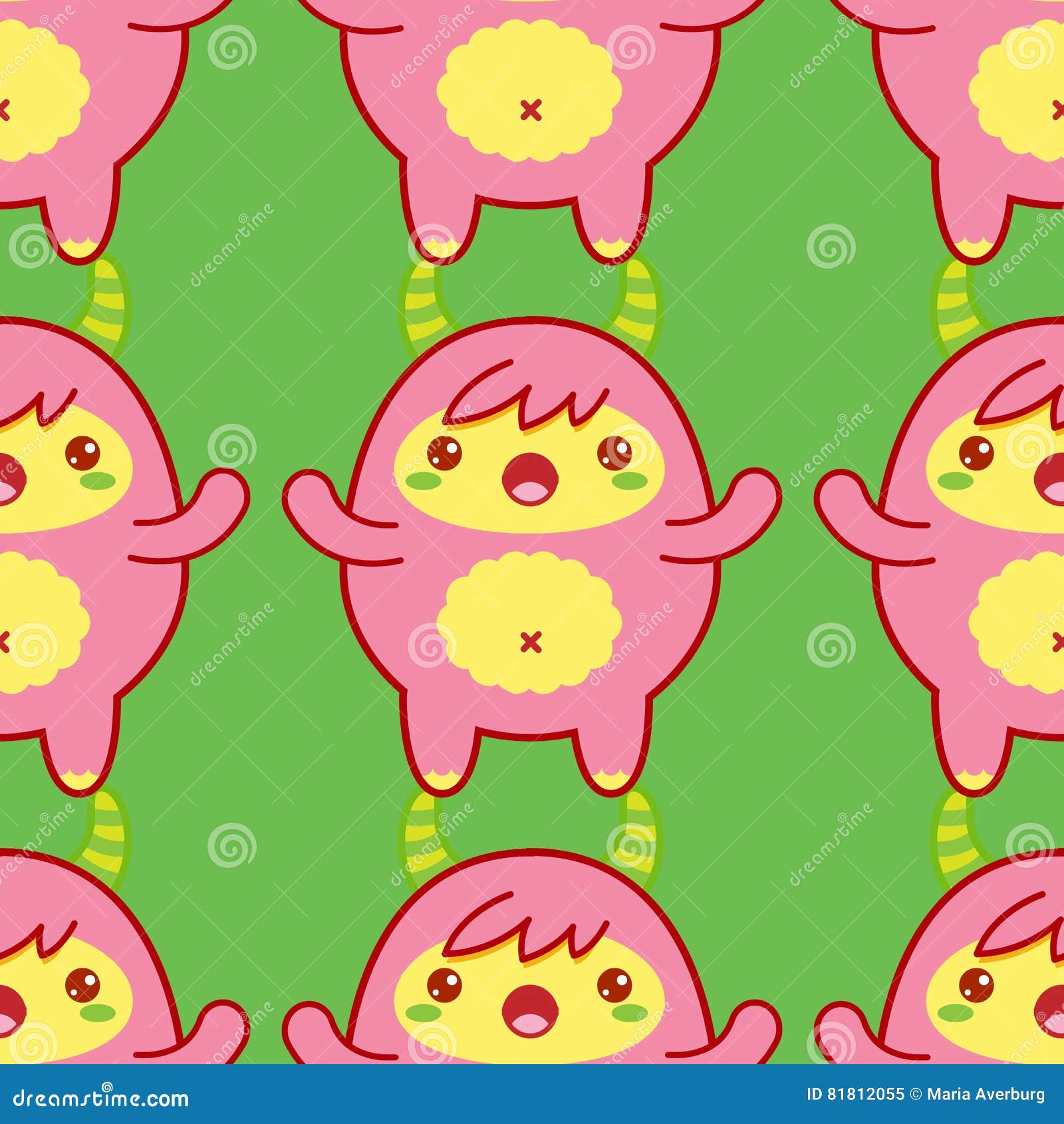 Seamless Pattern with Cute Yeti. Vector Illustration Stock Vector ...