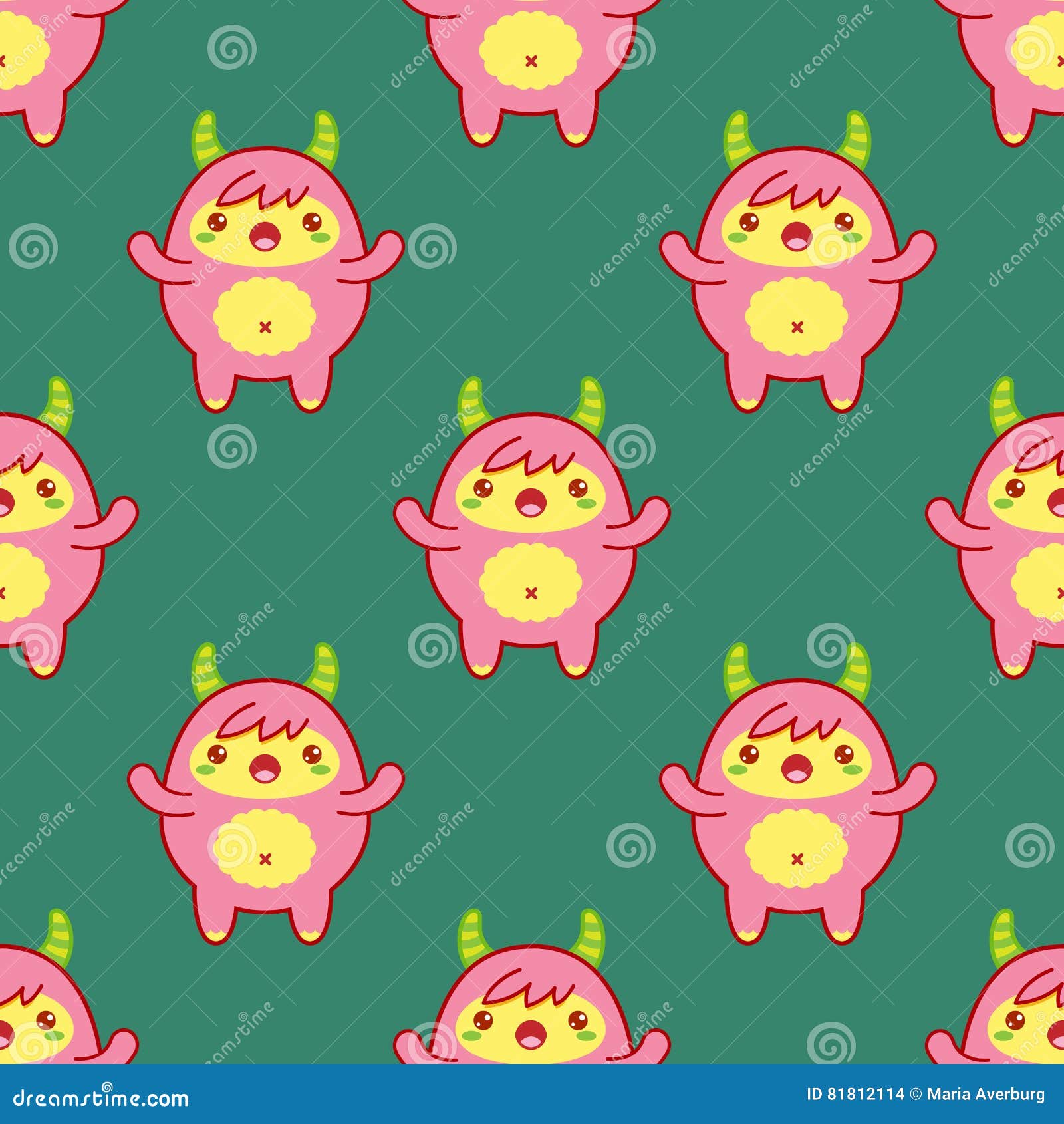 Seamless Pattern with Cute Yeti. Vector Illustration Stock Vector ...