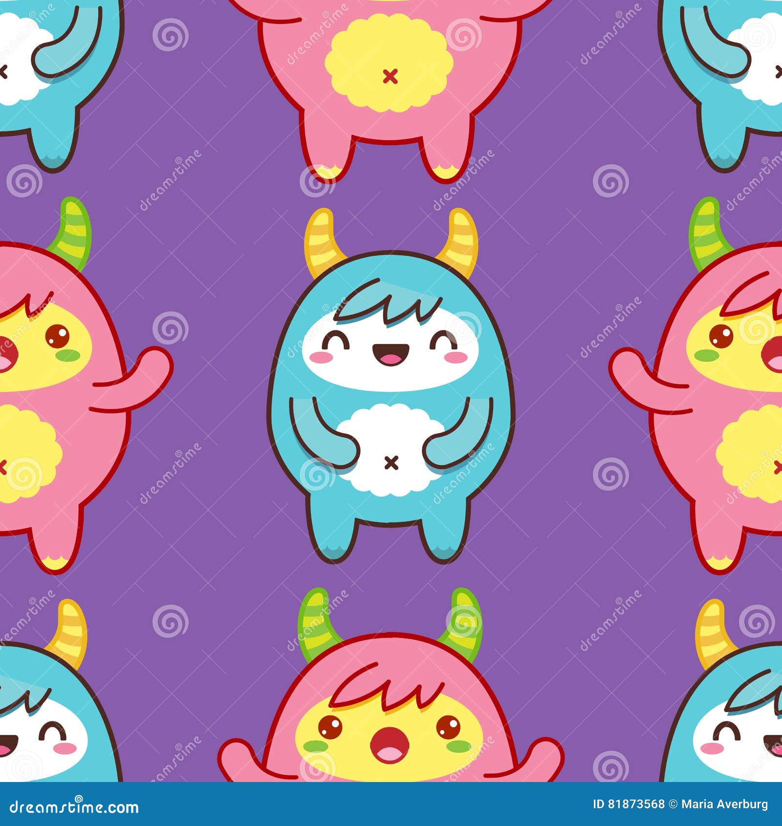 Seamless Pattern with Cute Yeti. Vector Illustration Stock Vector ...