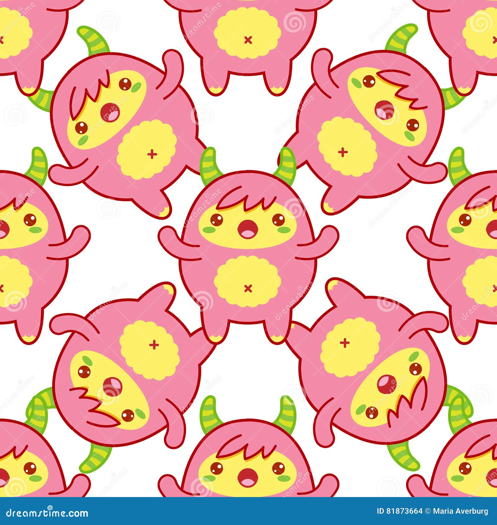 Seamless Pattern with Cute Yeti. Vector Illustration Stock Vector ...