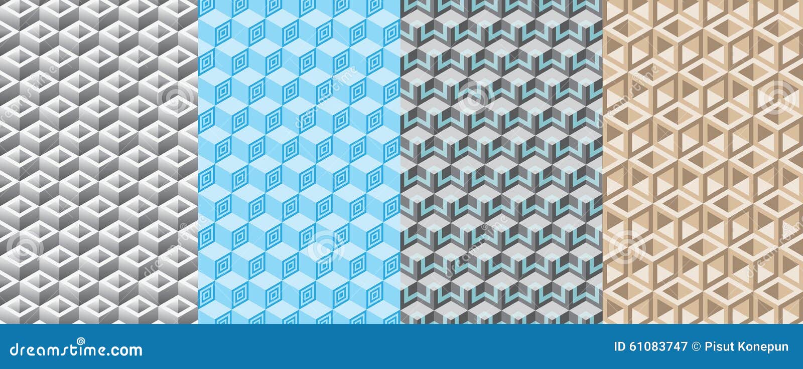 Seamless pattern 3D box stock illustration. Illustration of element ...
