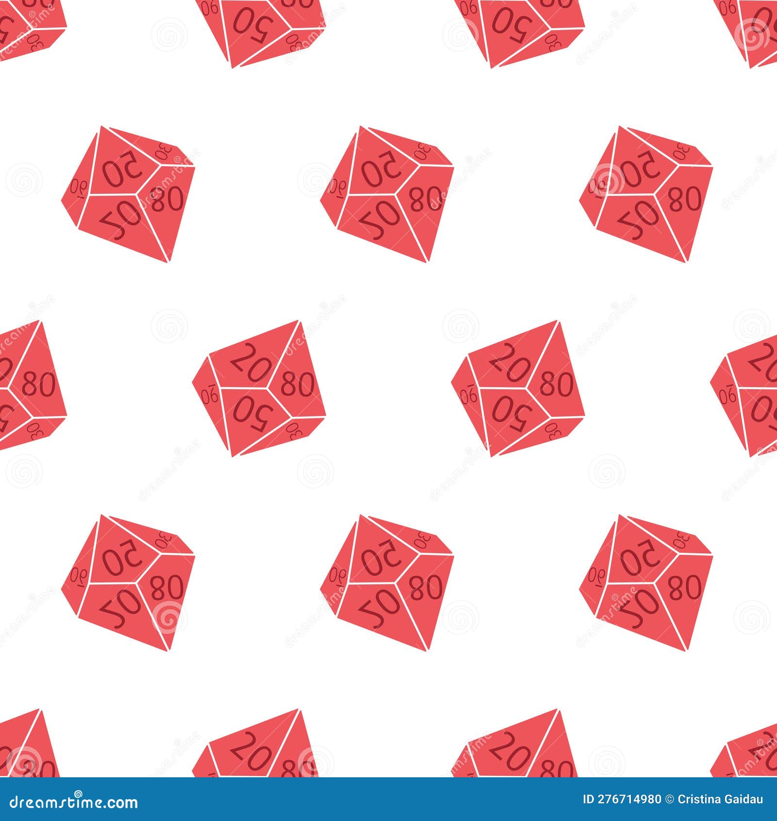 Seamless Pattern with D10 Dices Vector Illustration Stock Vector ...