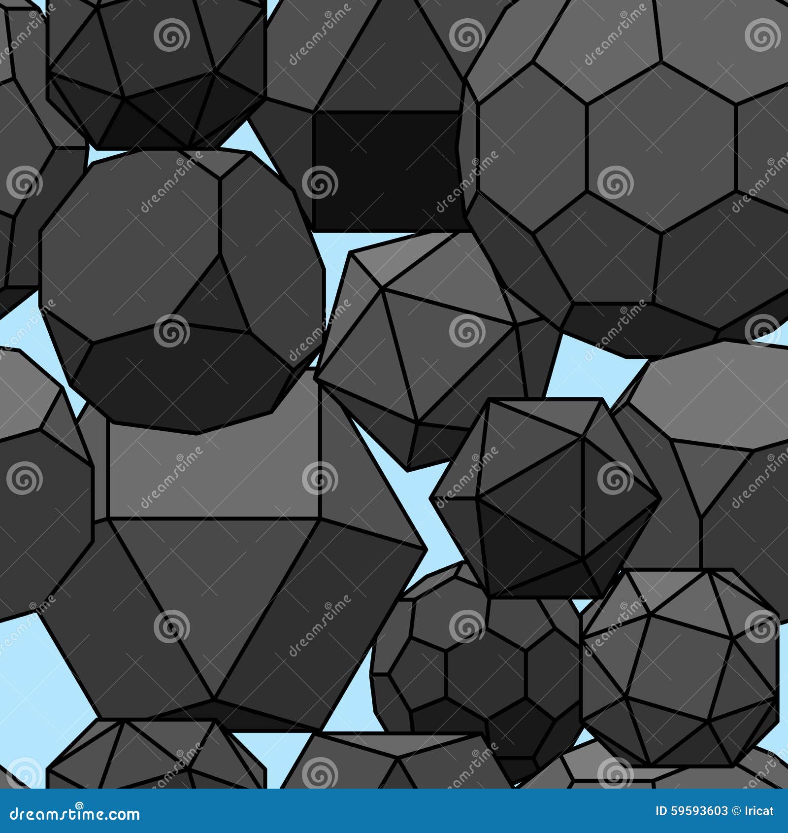 Seamless Pattern 3d Geometric Shapes. Stock Vector - Illustration of mathematics, graphic: 59593603