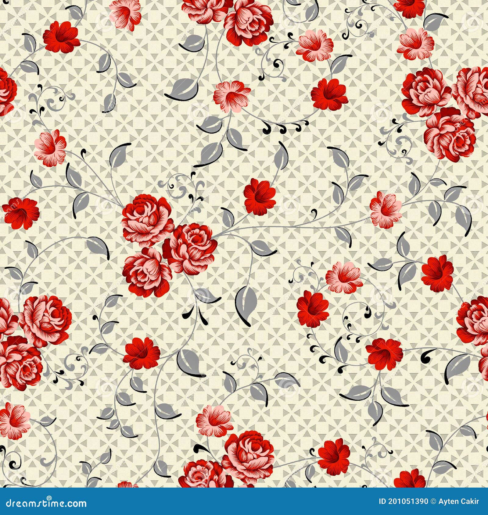 Flowers and Seamless Pattern.Silk Scarf Design, Fashion Textile Stock ...
