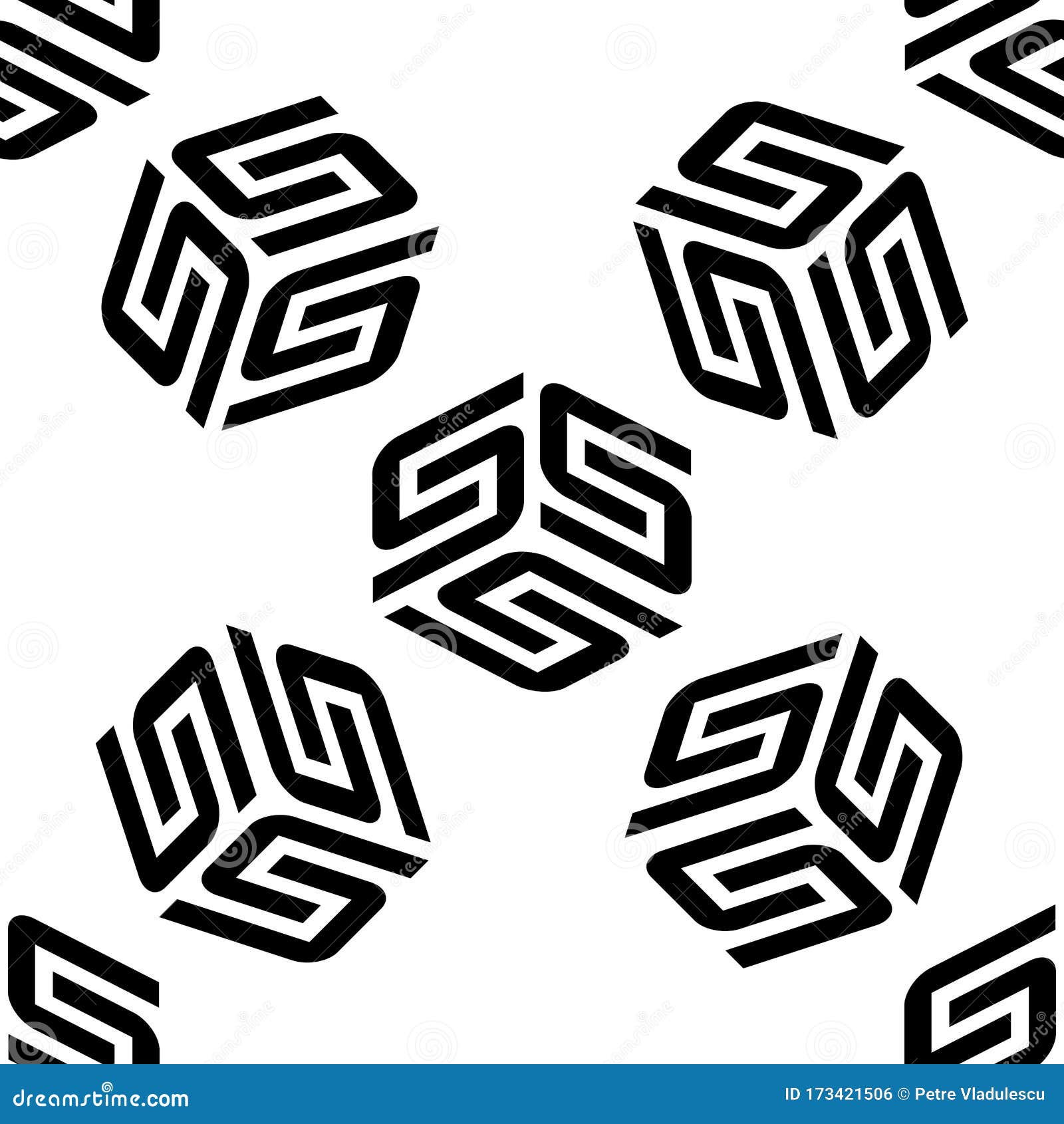 Seamless Pattern with 3D Letter S(texture 10), Modern Stylish Image ...