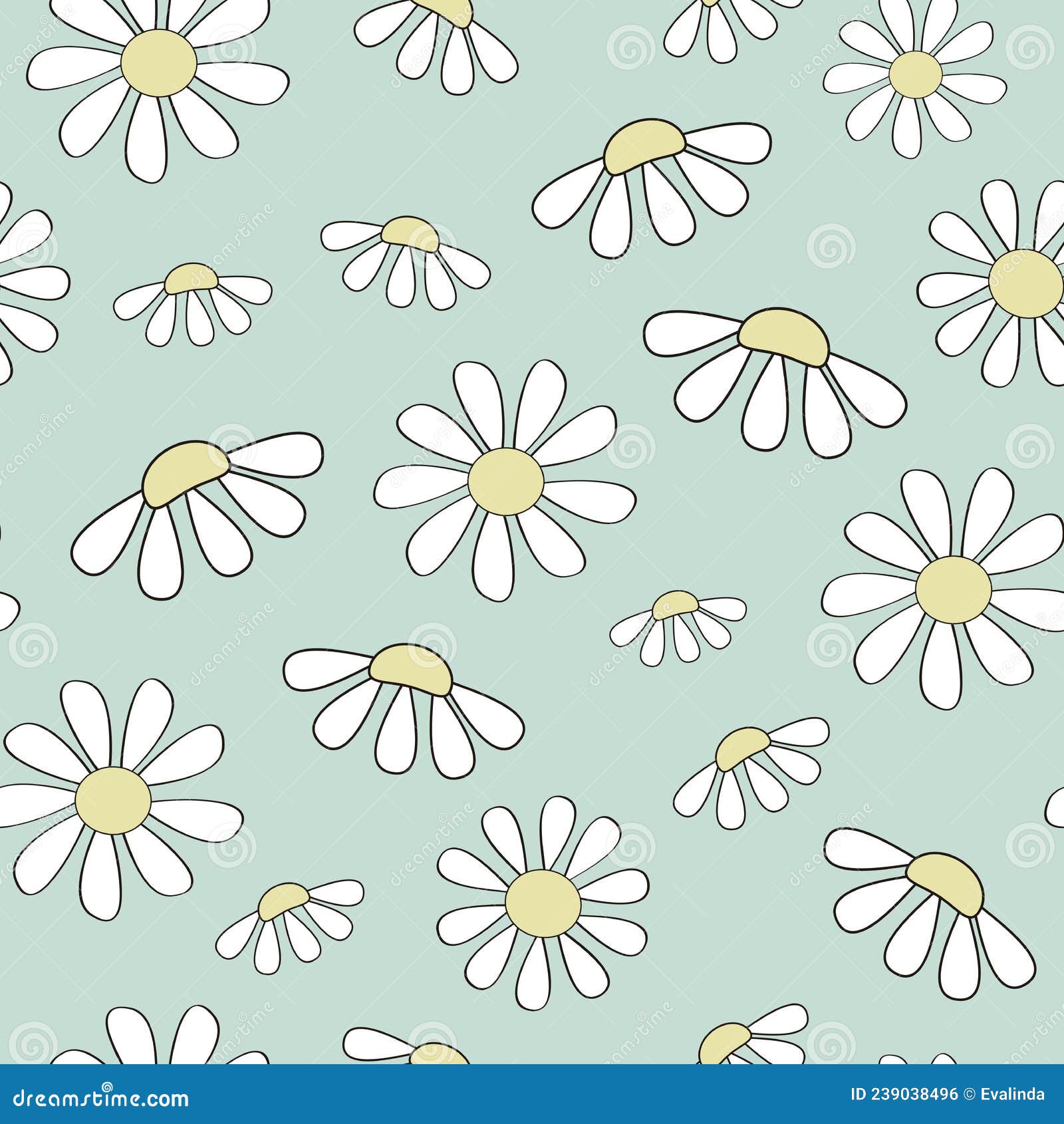 Seamless Pattern of Daisies. Floral Texture Stock Vector - Illustration ...
