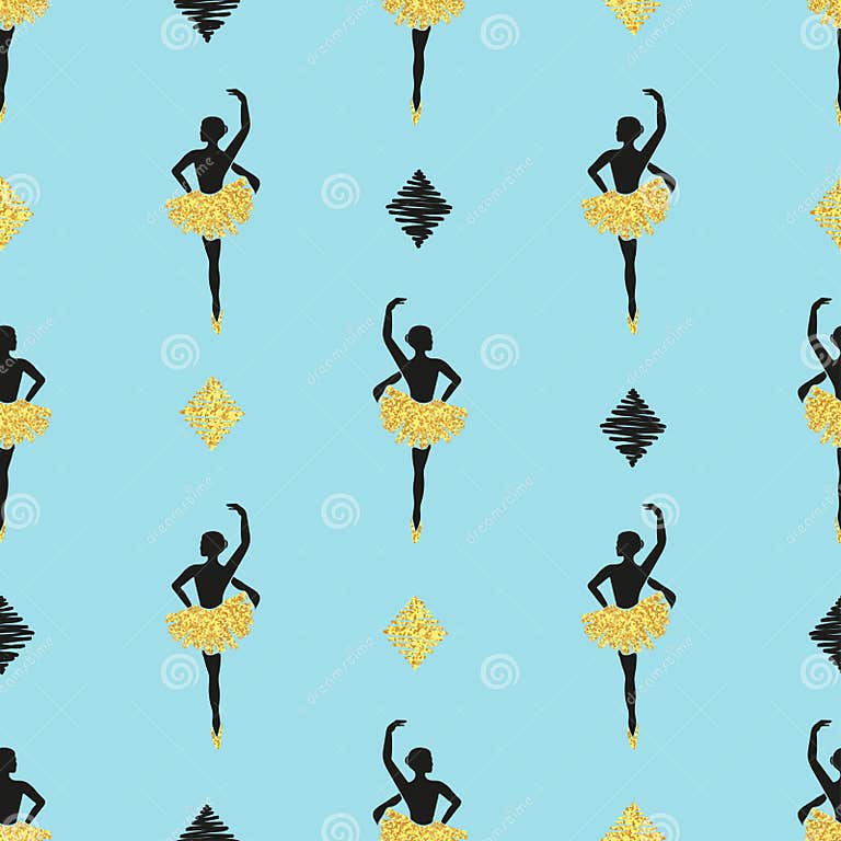 Seamless Pattern with Dancing Ballerinas. Ballet Background. Stock Vector - Illustration of ...