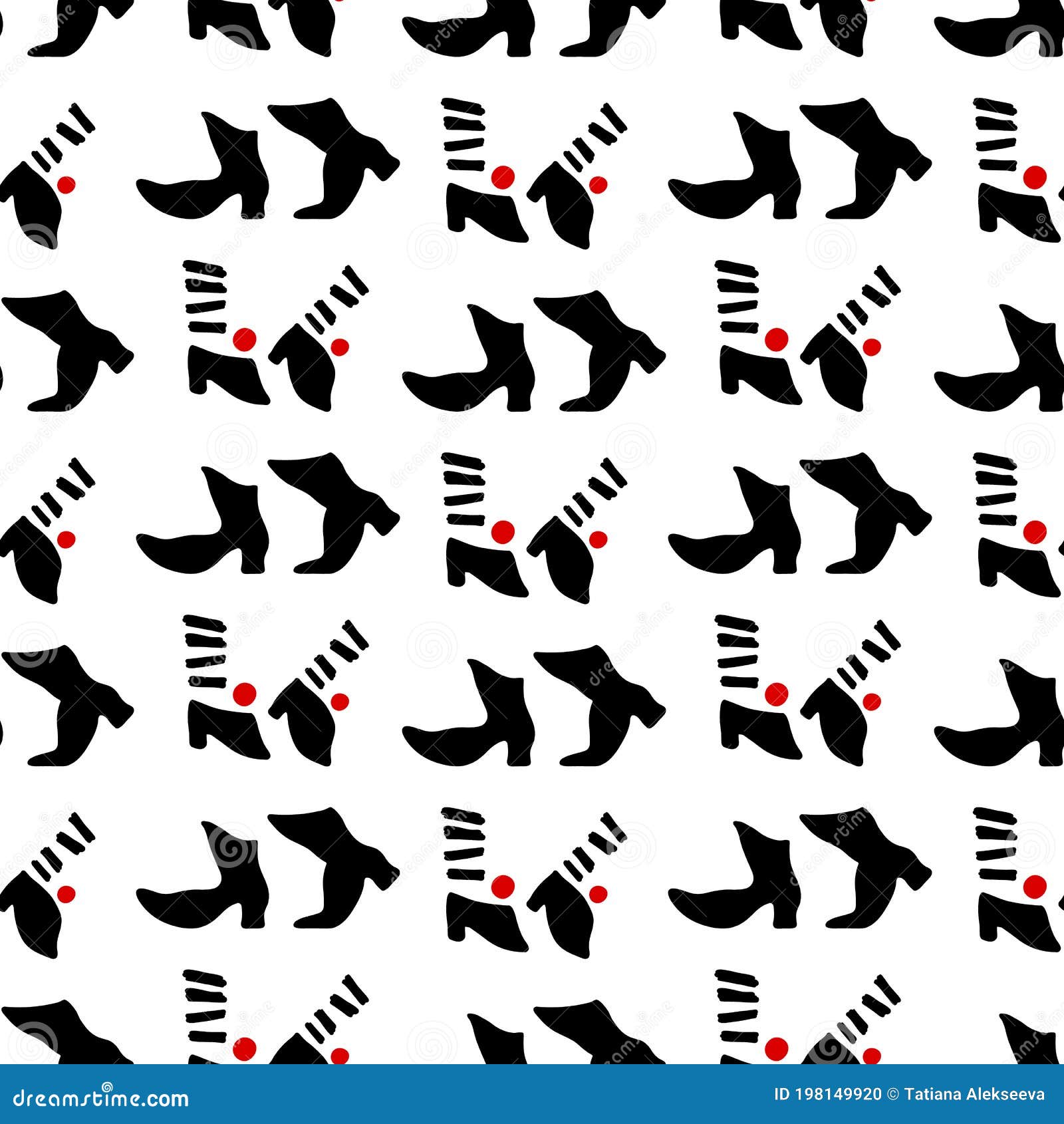 Seamless Pattern of Dancing Feet. Vector Illustration. Stock Vector ...