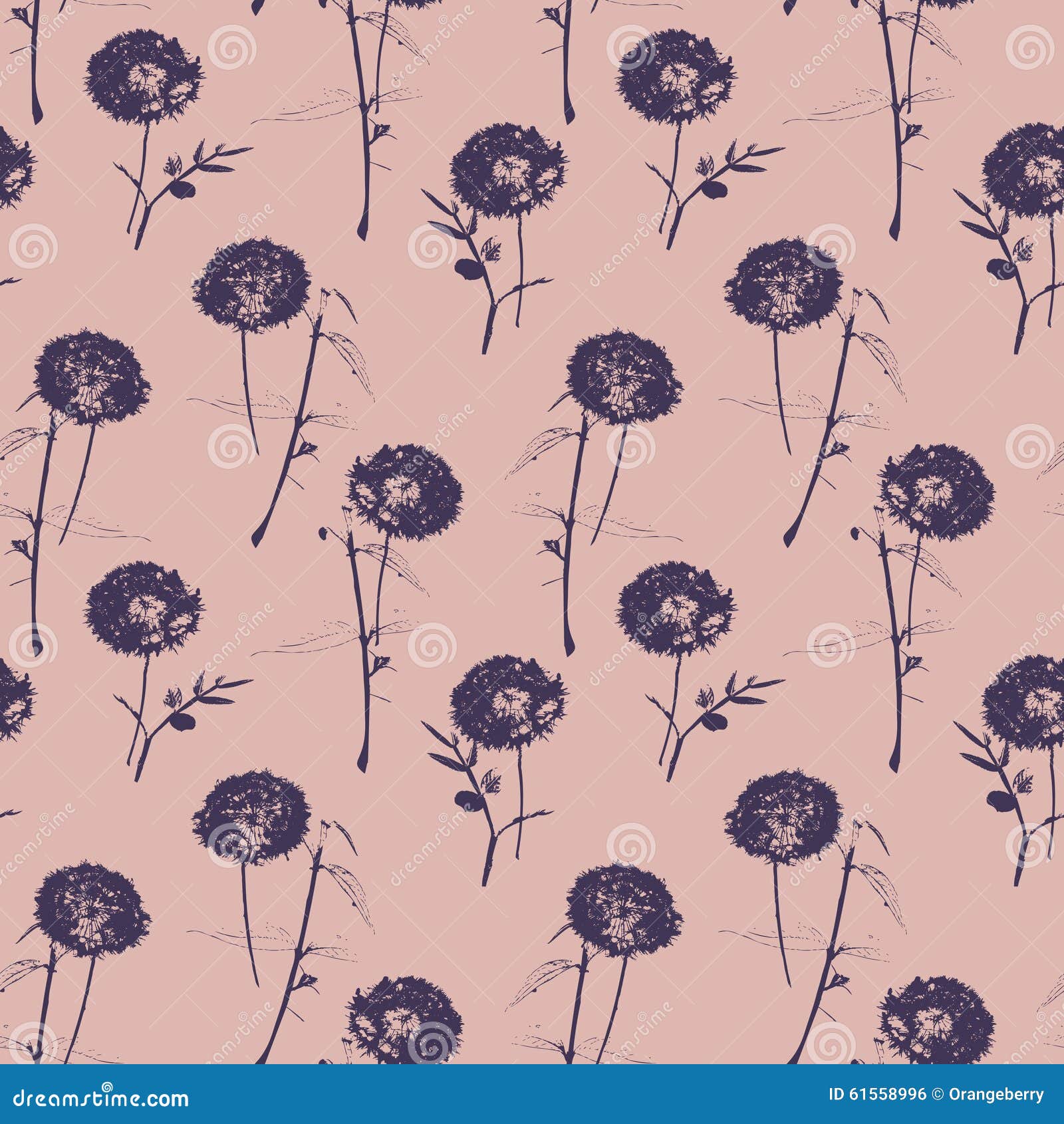 Seamless Pattern with Dandelions Stock Illustration - Illustration of ...